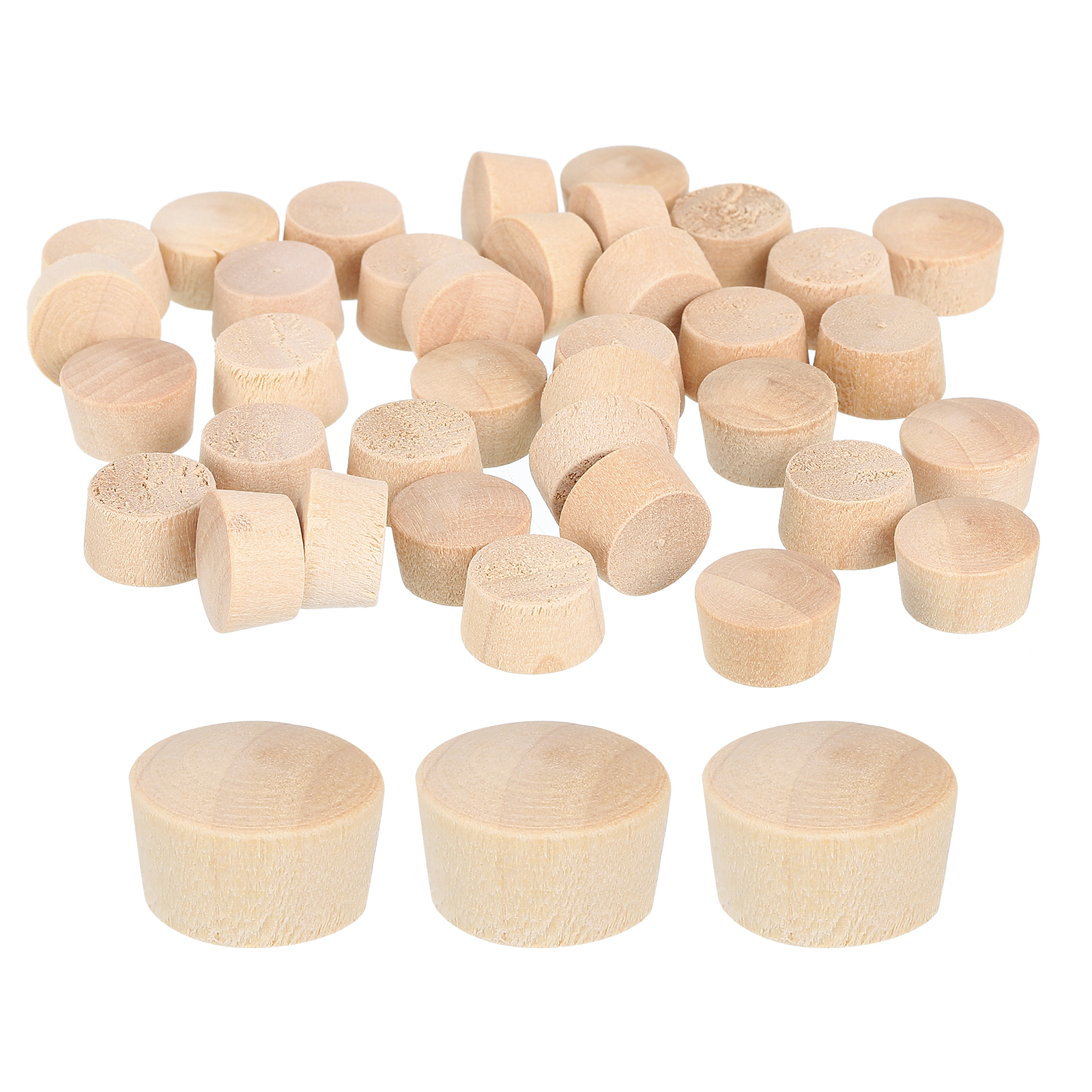 Uxcell 60Pack Wood Button Plugs, 13mm/0.51" Flat Head Hardwood Screw ...