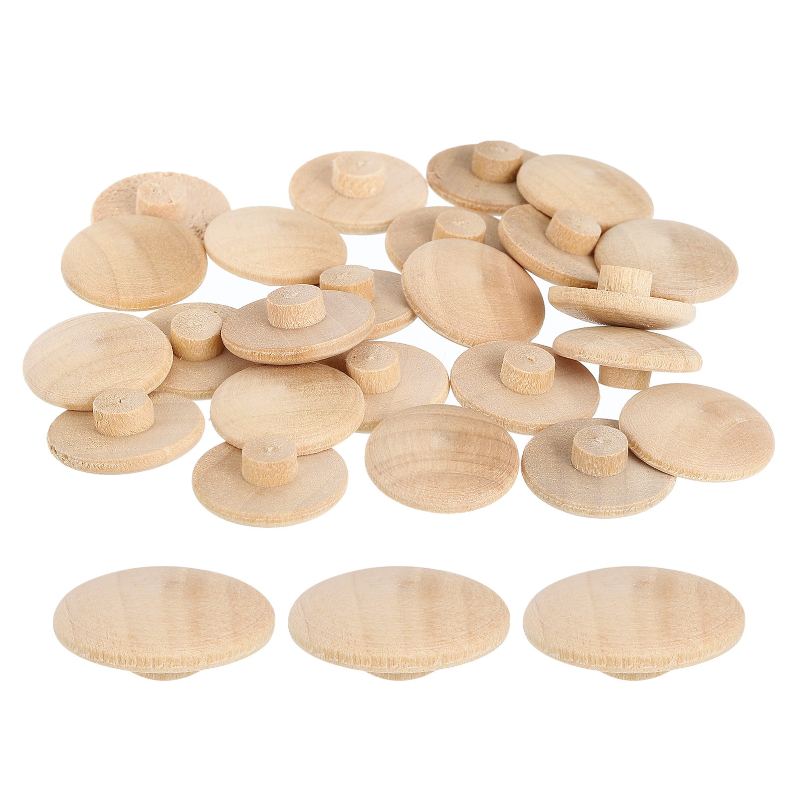 Uxcell 60Pack Wood Button Plugs, 7mm/0.28" Hardwood Screw Hole Plug ...