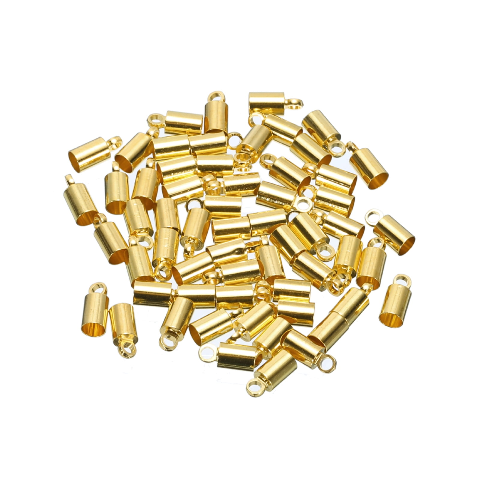 Uxcell 60Pcs Cord End Caps 10mm End Cap Barrel Beads Kumihimo 5mm Dia ...