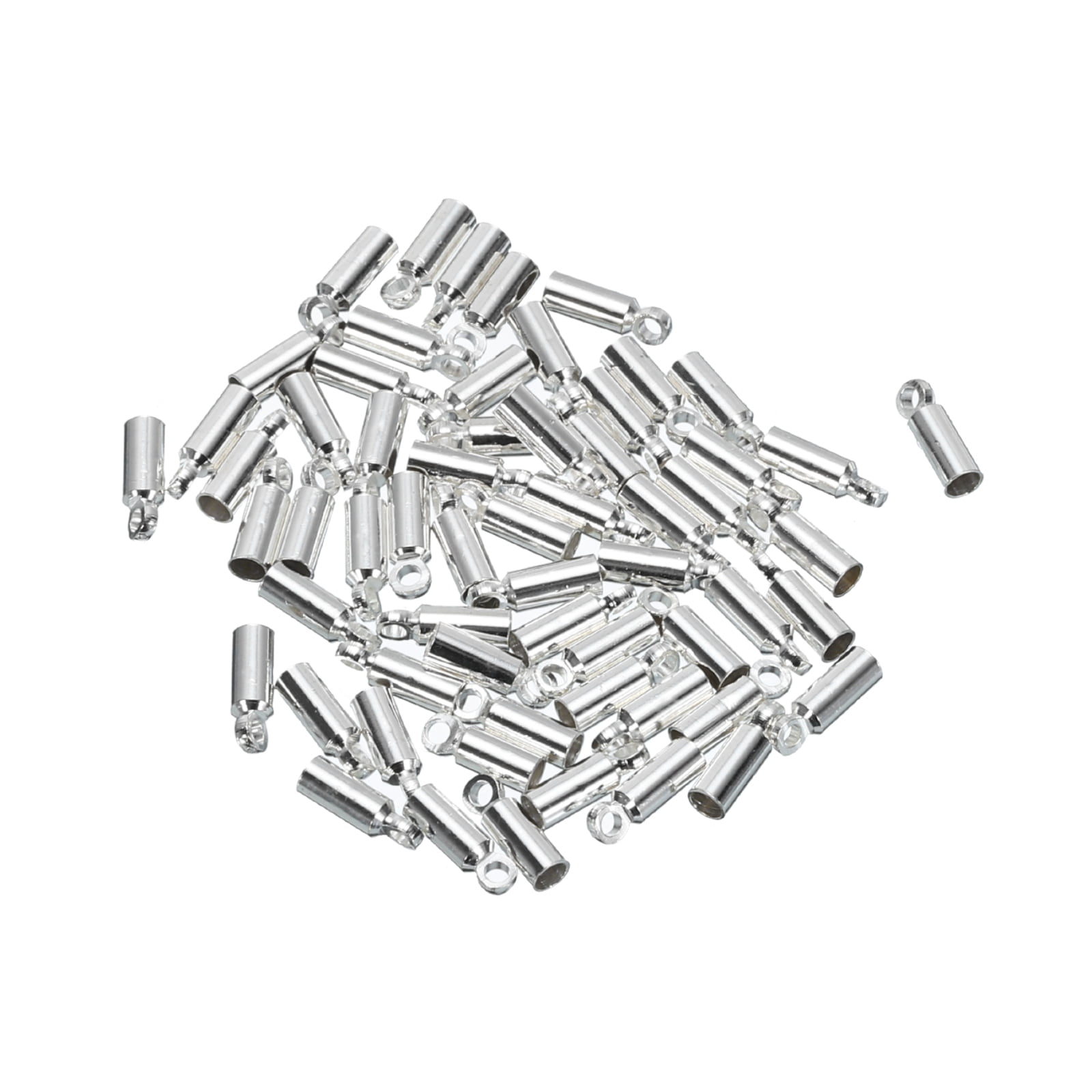 Uxcell 60Pcs Cord End Caps 7mm End Cap Barrel Beads Kumihimo 2.5mm Dia ...