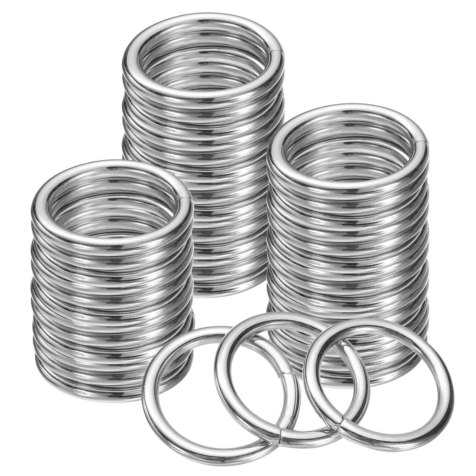 Uxcell 60 Pcs Metal O Rings for Crafts 0.8 inch Round Ring Buckles ...