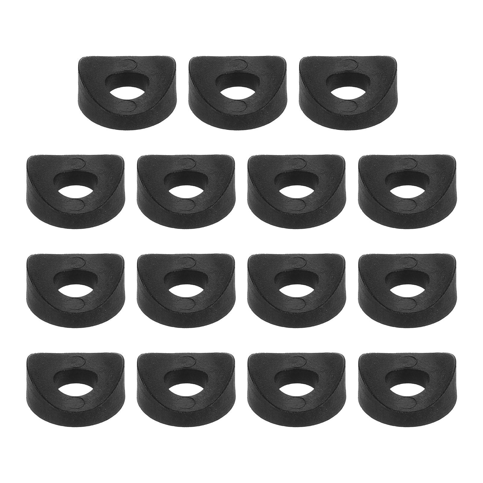 Uxcell 60Pcs Plastic Round Washers, 6mm x 16mm x 3mm Black PE Concave ...