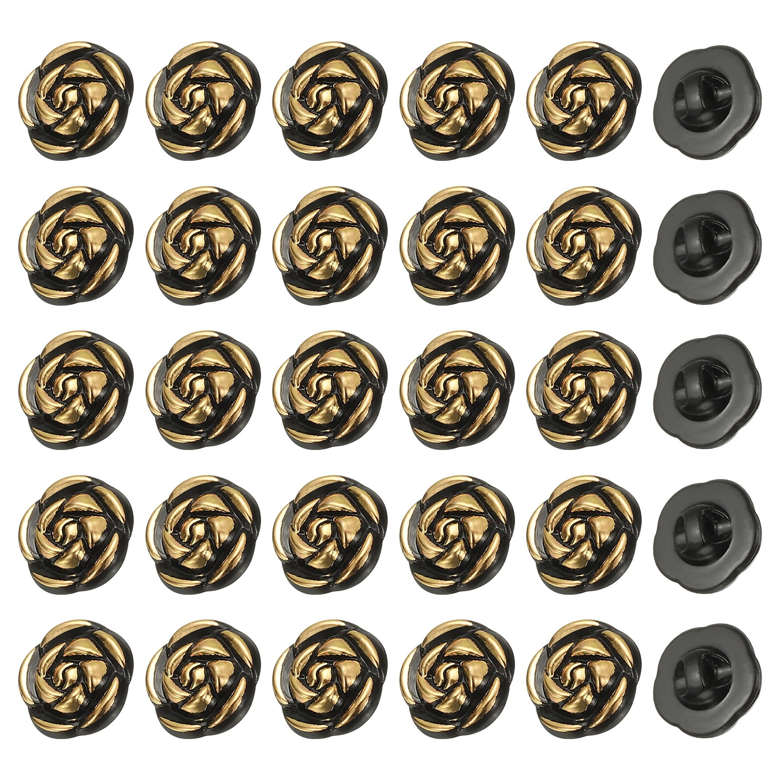 Uxcell 60Pcs Rose Flower Buttons, 13mm Acrylic Cute Buttons for Clothes ...