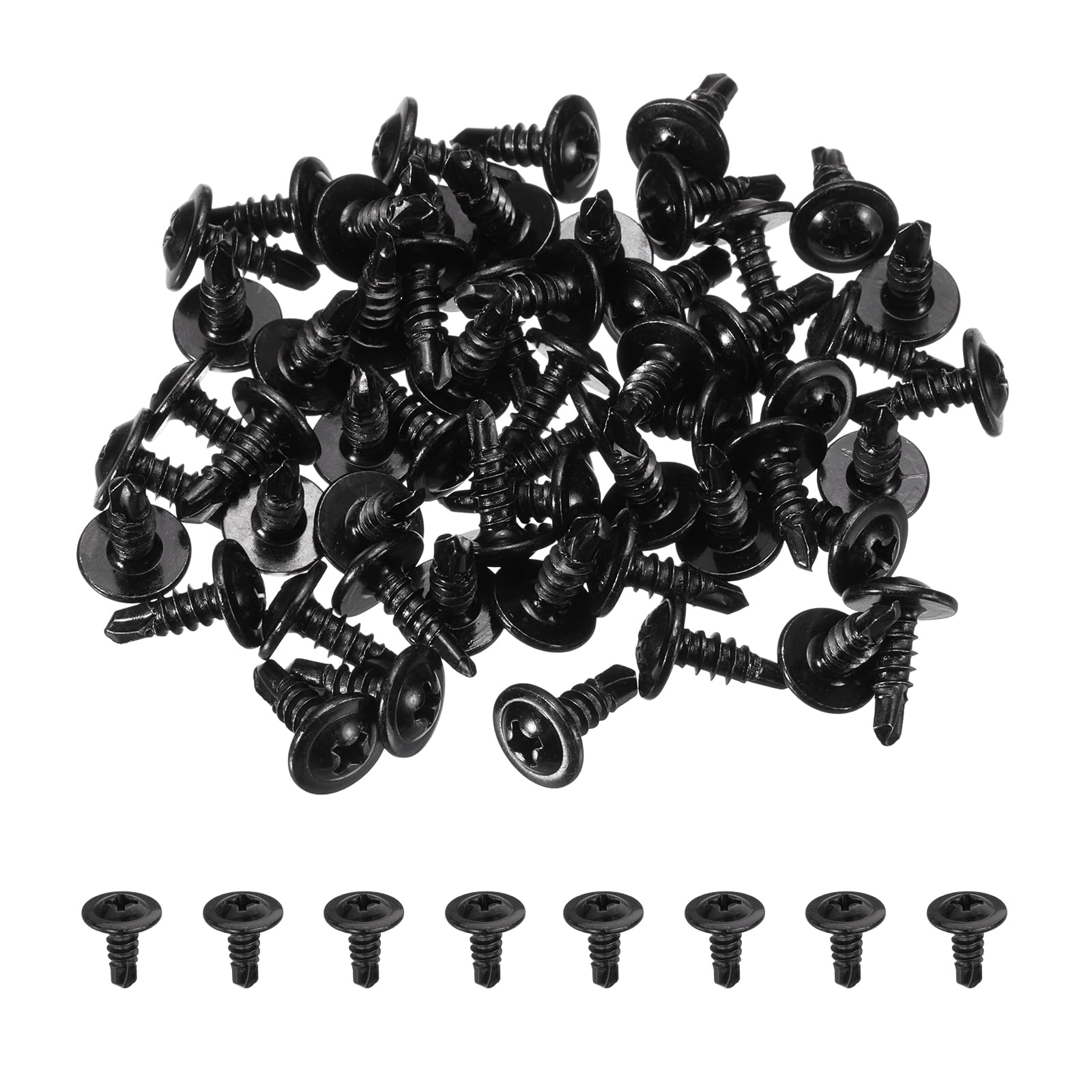 Uxcell 60Pcs ST4.2 x 13mm Pan Head Self Tapping Screws for Metal, White, Silver - Walmart.com