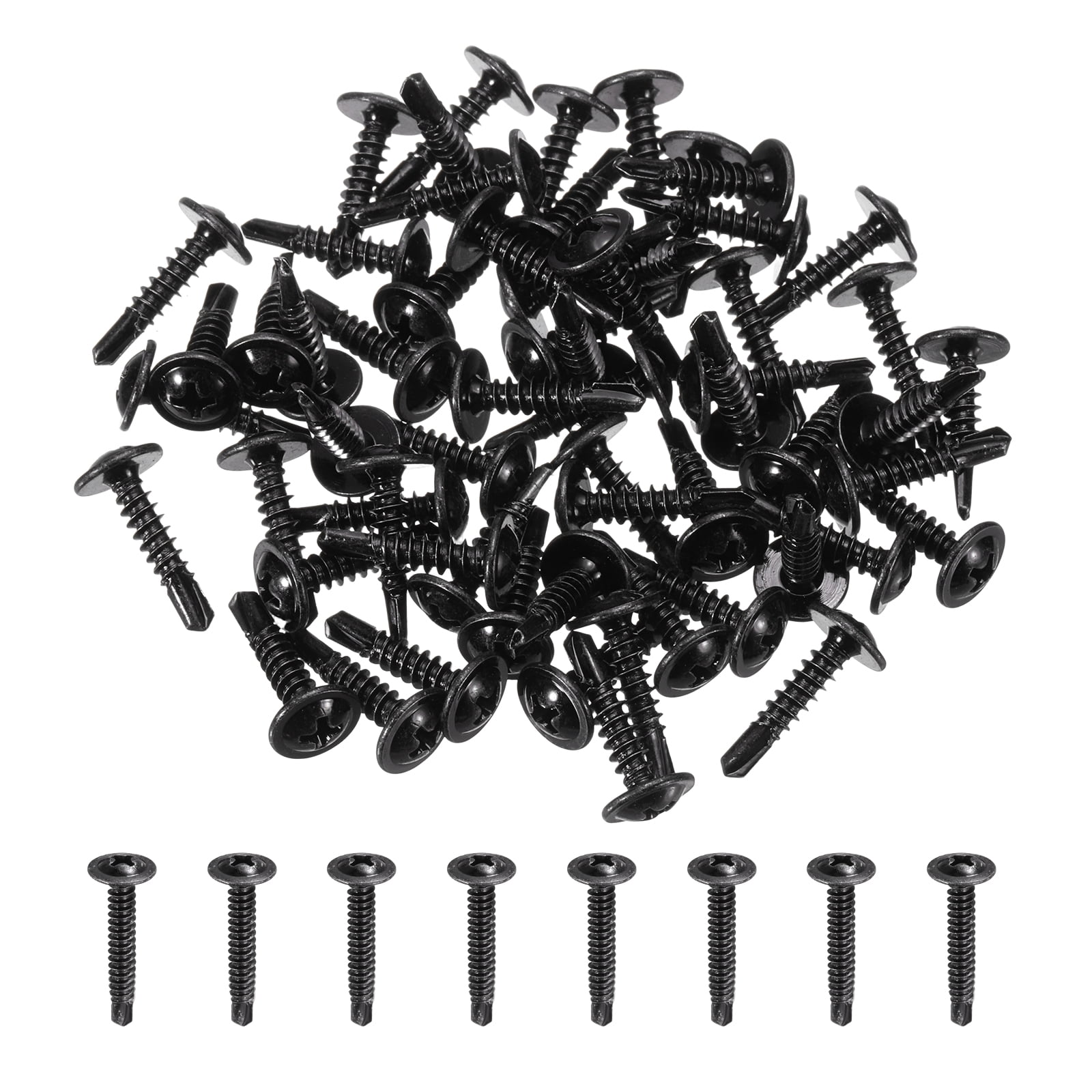 Uxcell 60Pcs ST4.2 x 19mm Pan Head Self Tapping Screws for Metal, White, Silver - Walmart.com
