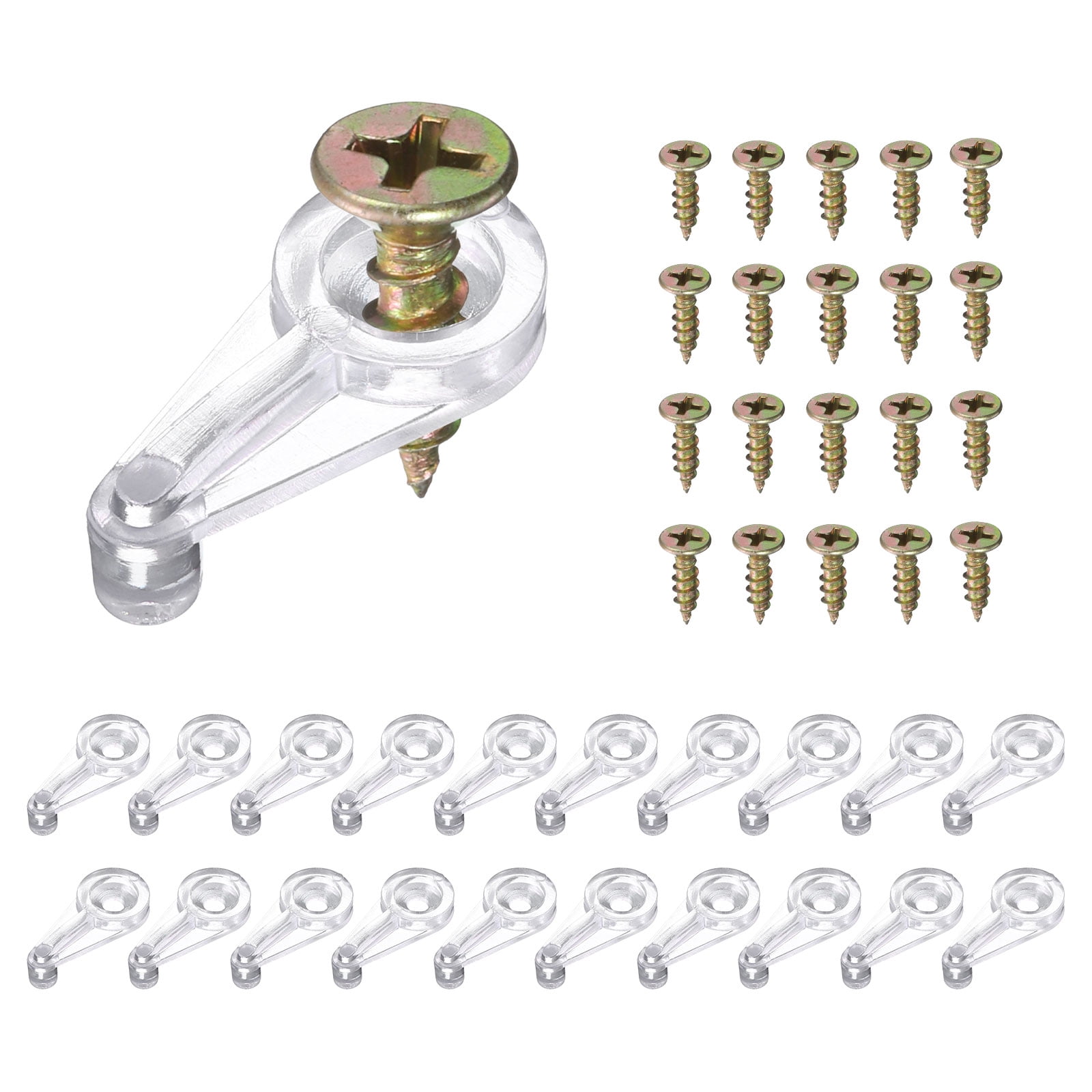 Uxcell 60Set 25mm Plastic Glass Retainer Clips Set for 4mm Thick Glass ...