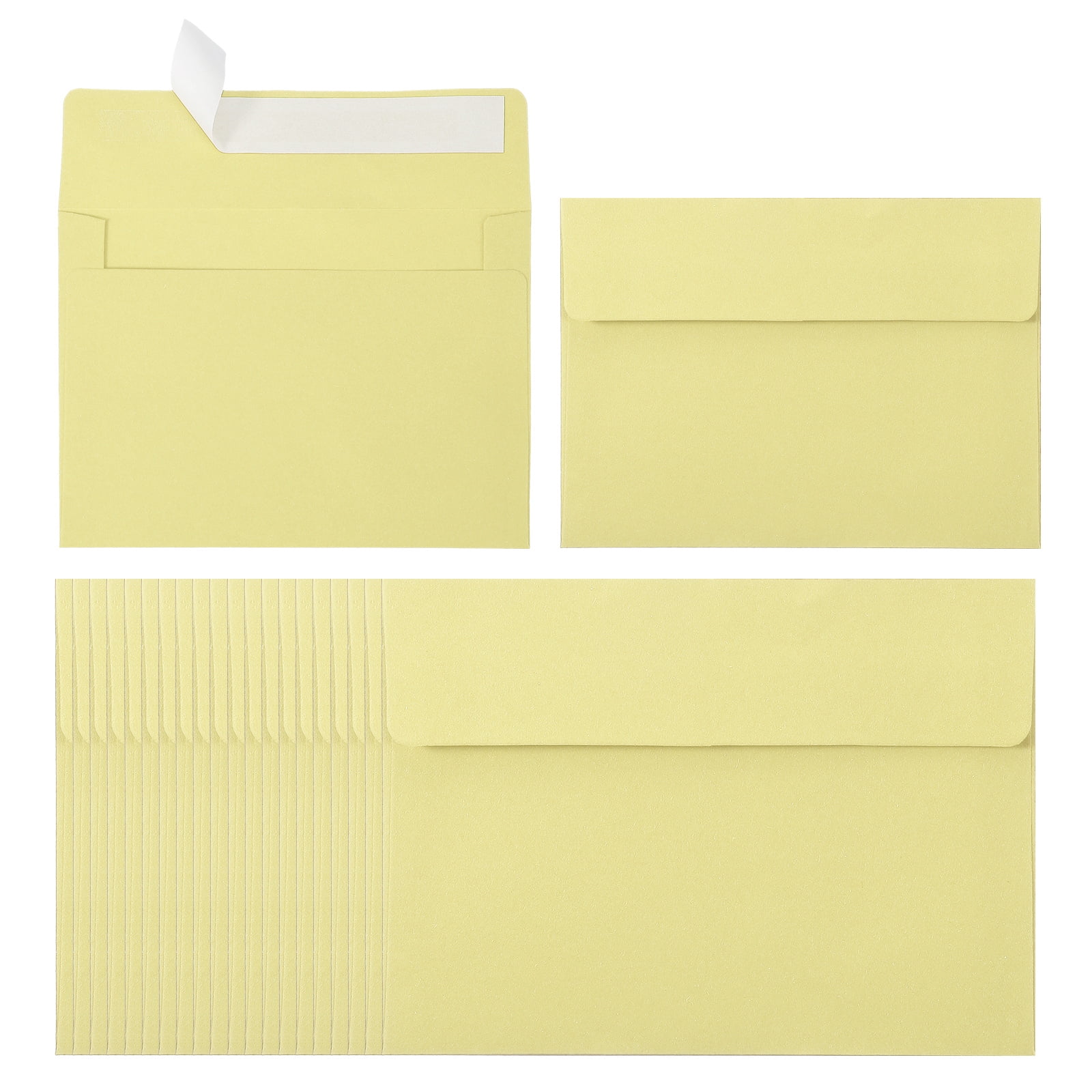 Uxcell 60ack A2 Envelopes, Self Seal Light Yellow Invitation Envelopes ...