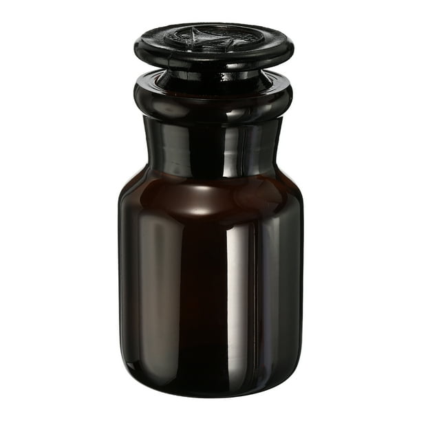 Uxcell 60mL Amber Reagent Media Wide Mouth Glass Storage Bottle Amber ...
