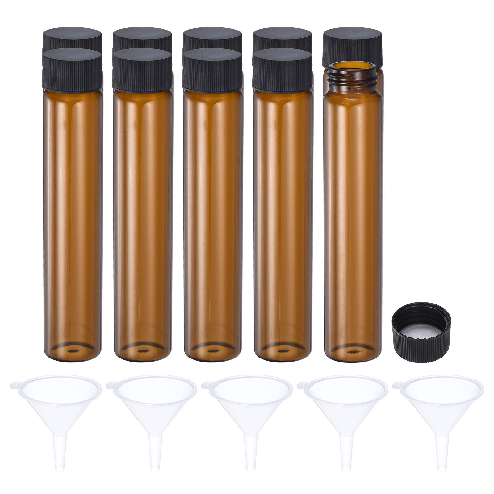 Uxcell 60mL Glass Vials with Screw Caps Liquid Sample Vial with 5 ...