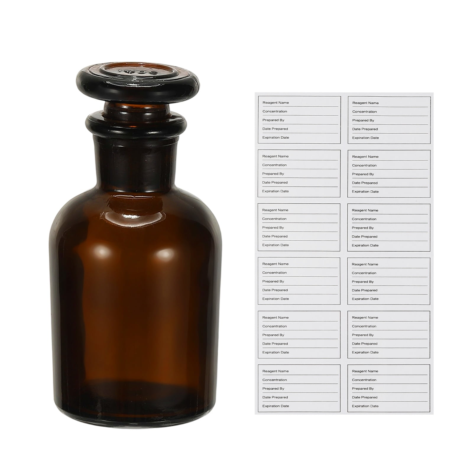 Uxcell 60ml Glass Reagent Bottle, Narrow Mouth Reagent Media Storage ...