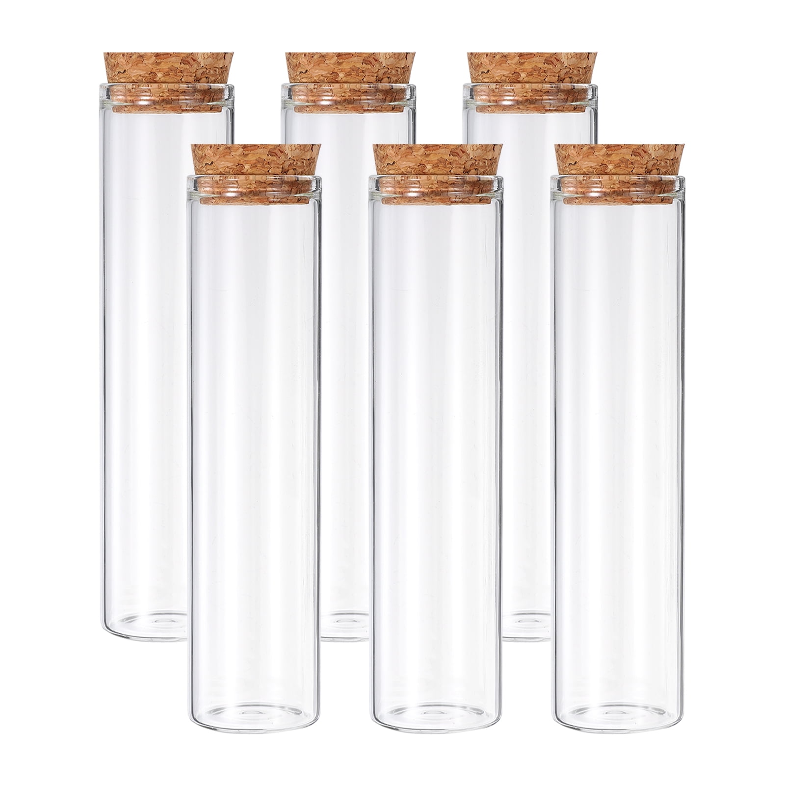 Uxcell 60ml Test Tubes, 6pcs 4.72x1.18 Glass Clear Flat Bottom Test ...