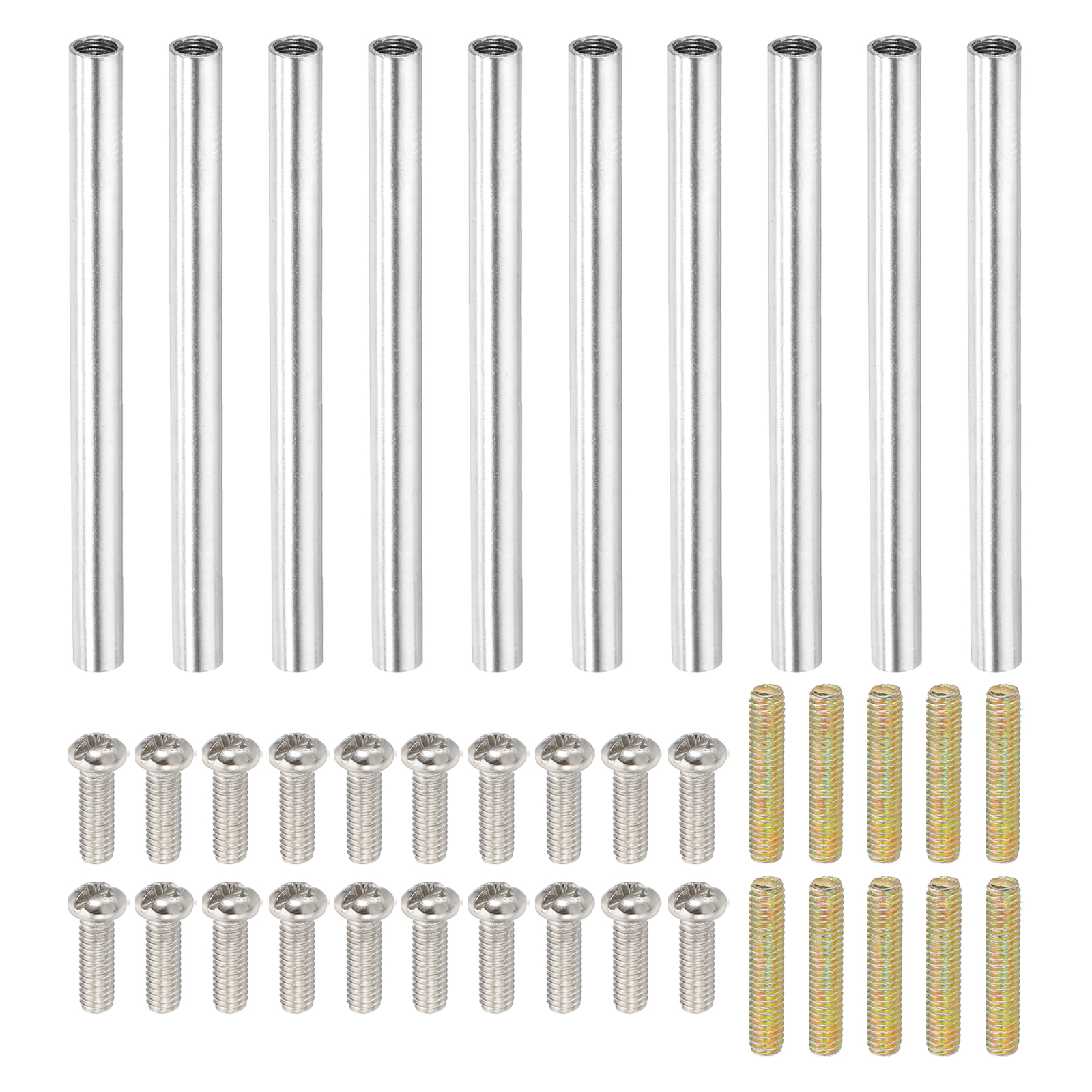 Uxcell 60mm (2.4") Round Coupling Nuts Kit, M4 Thread Connector with ...