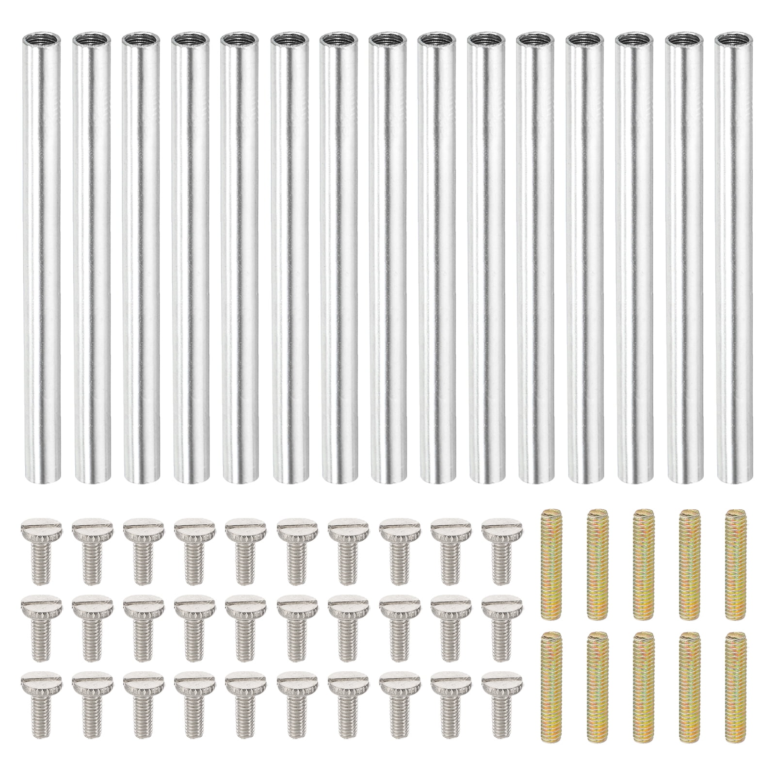 Uxcell 60mm (2.4") Round Coupling Nuts Kit, M4 Thread Connector with ...