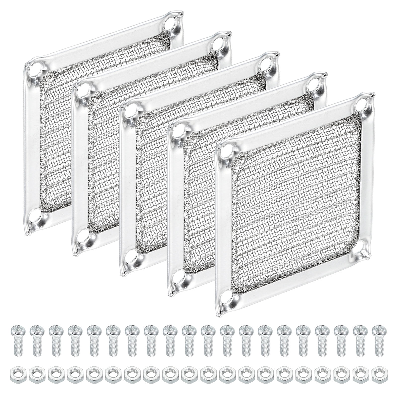 Uxcell 60mm Fan Filter Grill with Screws, 5 Pack Stainless Steel Mesh ...