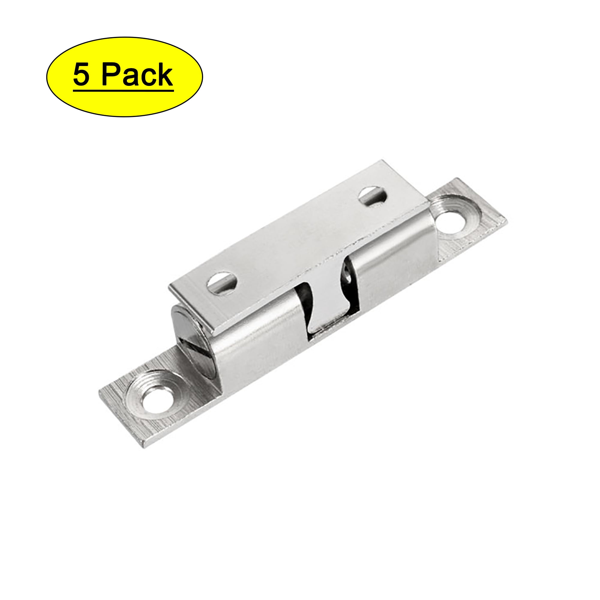 Uxcell 60mm Furniture Brass Double Ball Catch Tension Latch Silver Tone ...