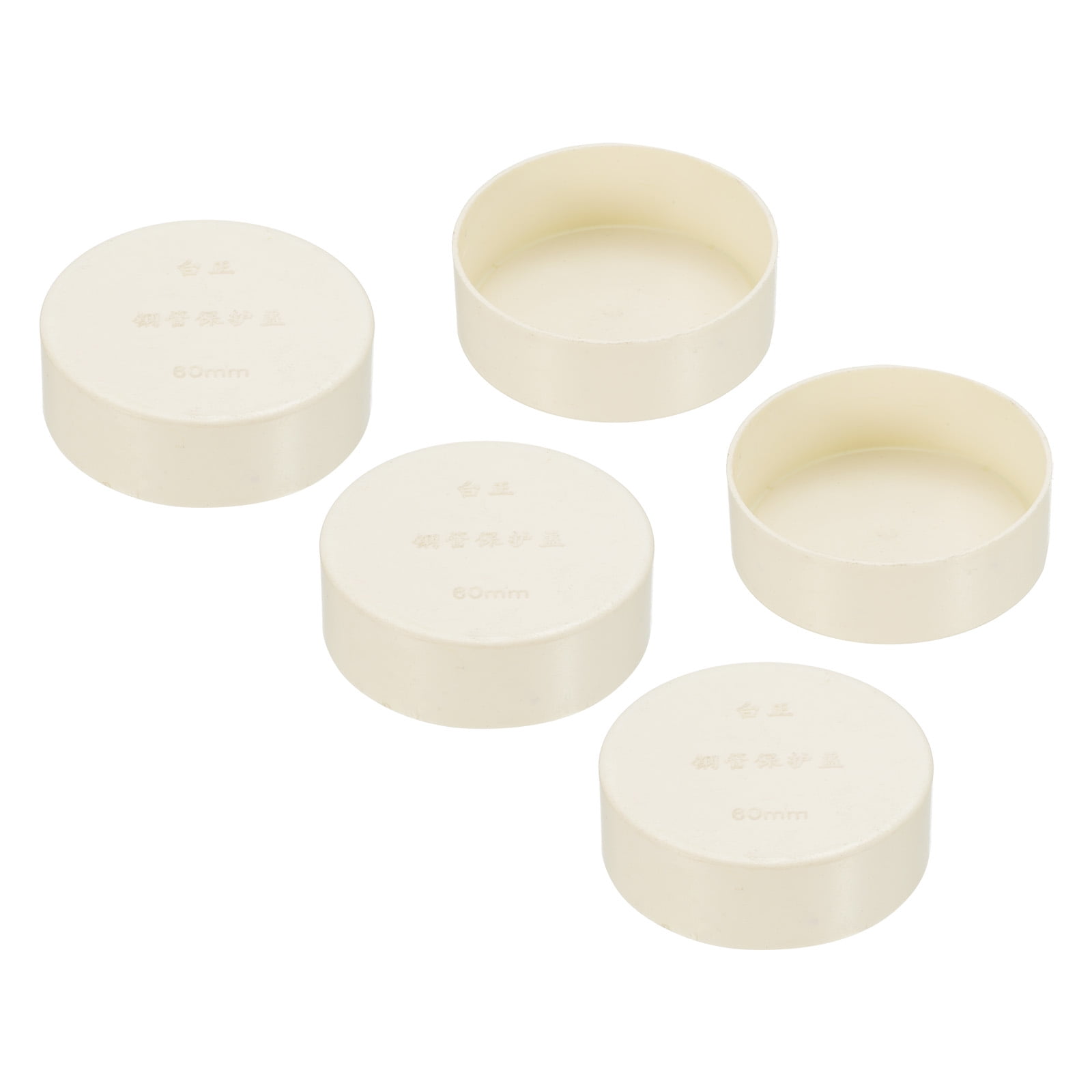 Uxcell 60mm ID Pipe End Caps, 5 Pack Round Fencing Post Tubing Insert ...