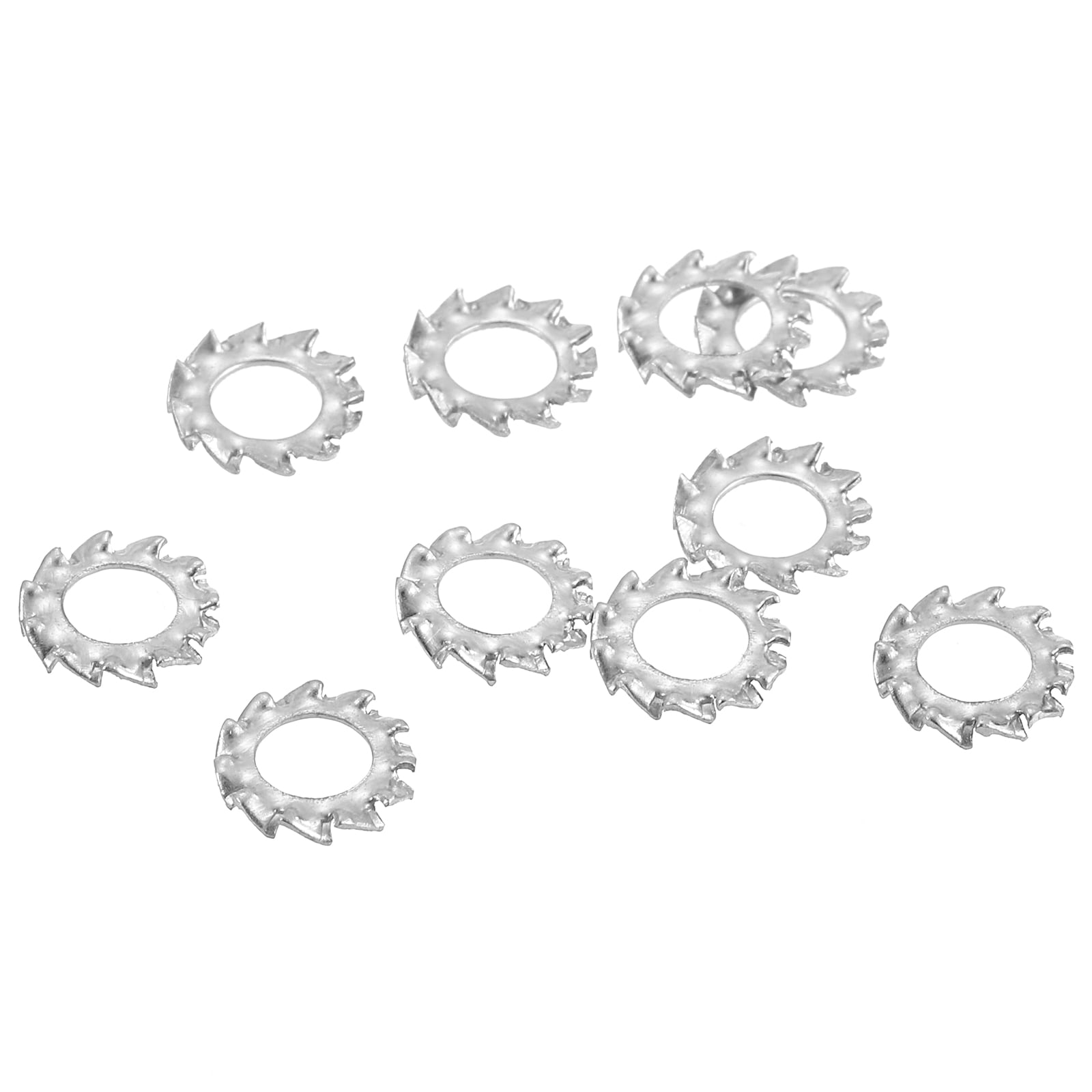 Uxcell 60pack External Tooth Star Lock Washers, M4 304 Stainless Steel ...