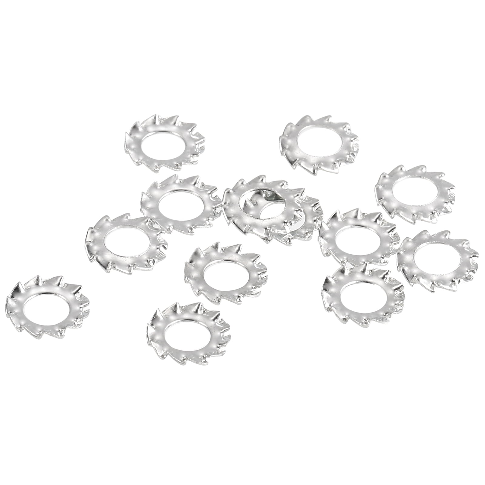 Uxcell 60pack External Tooth Star Lock Washers, M5 304 Stainless Steel ...