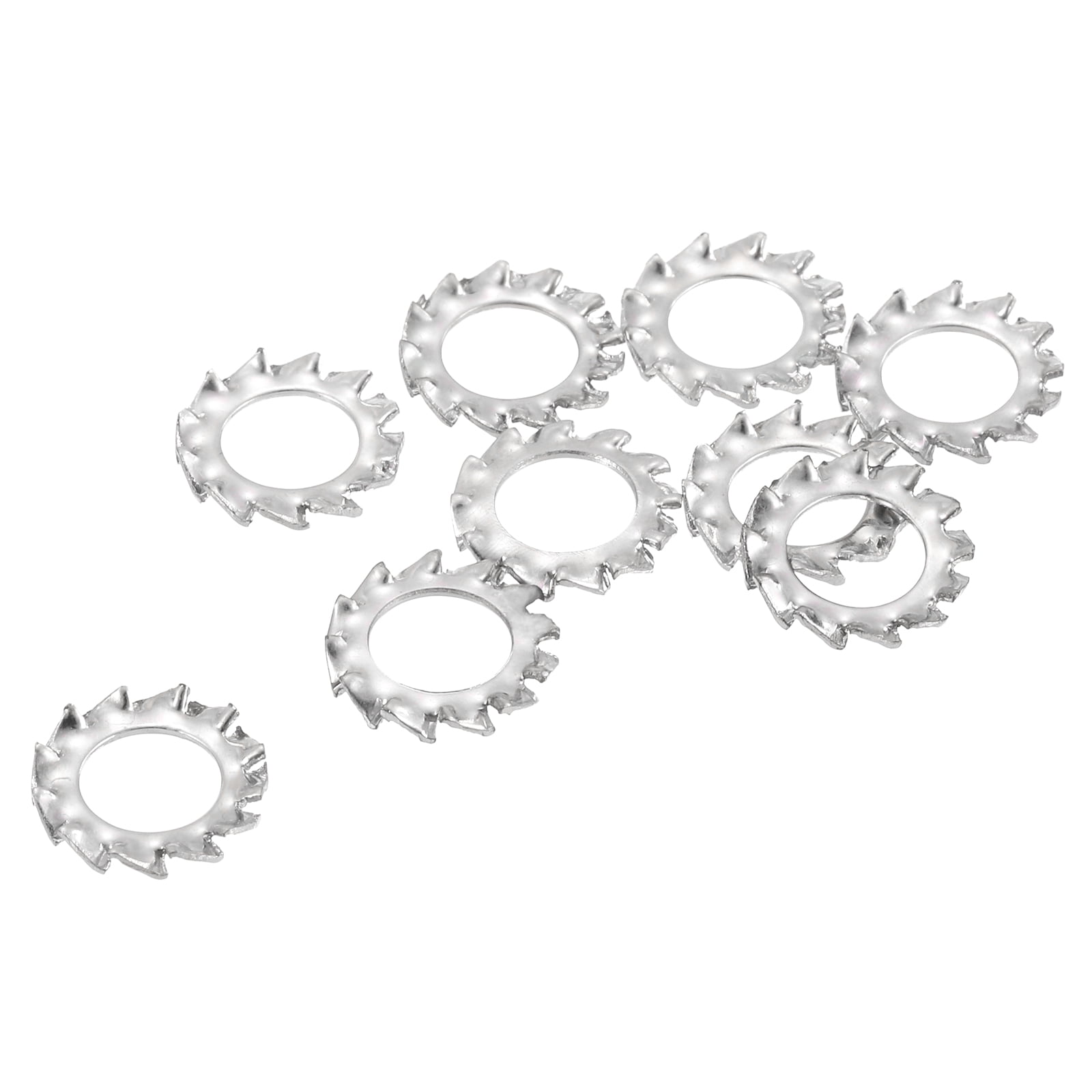 Uxcell 60pack External Tooth Star Lock Washers, M6 304 Stainless Steel ...