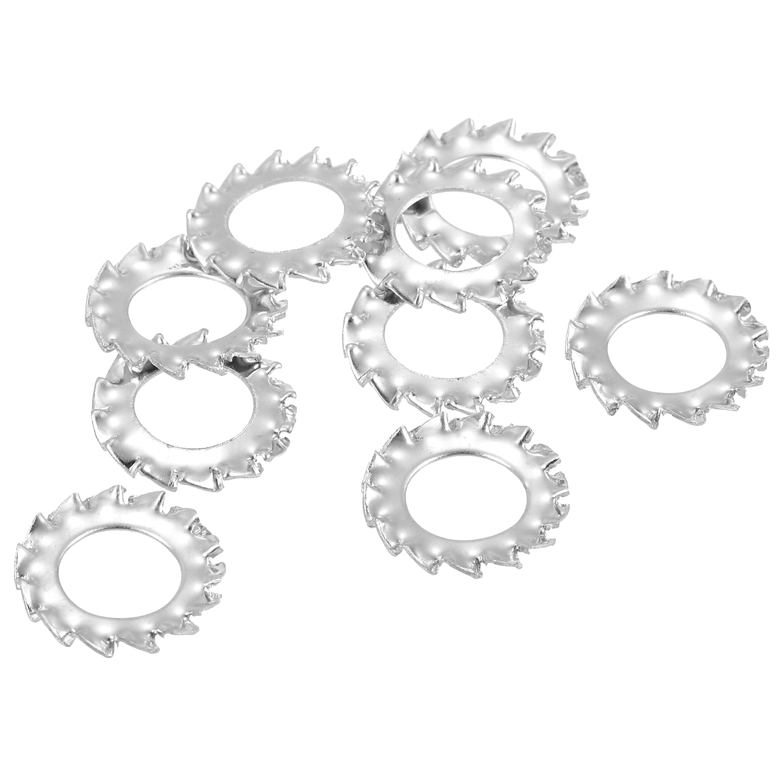 Uxcell 60pack External Tooth Star Lock Washers, M8 304 Stainless Steel ...