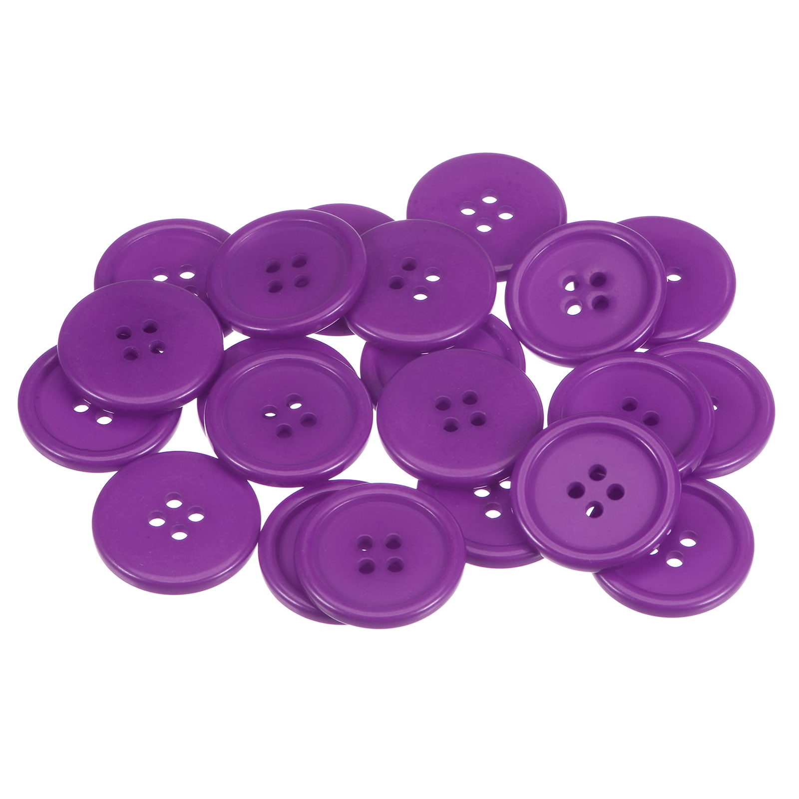 Uxcell 60pcs 40L Sewing Buttons 1"(25mm) Resin Round Flat 4-Hole Craft ...