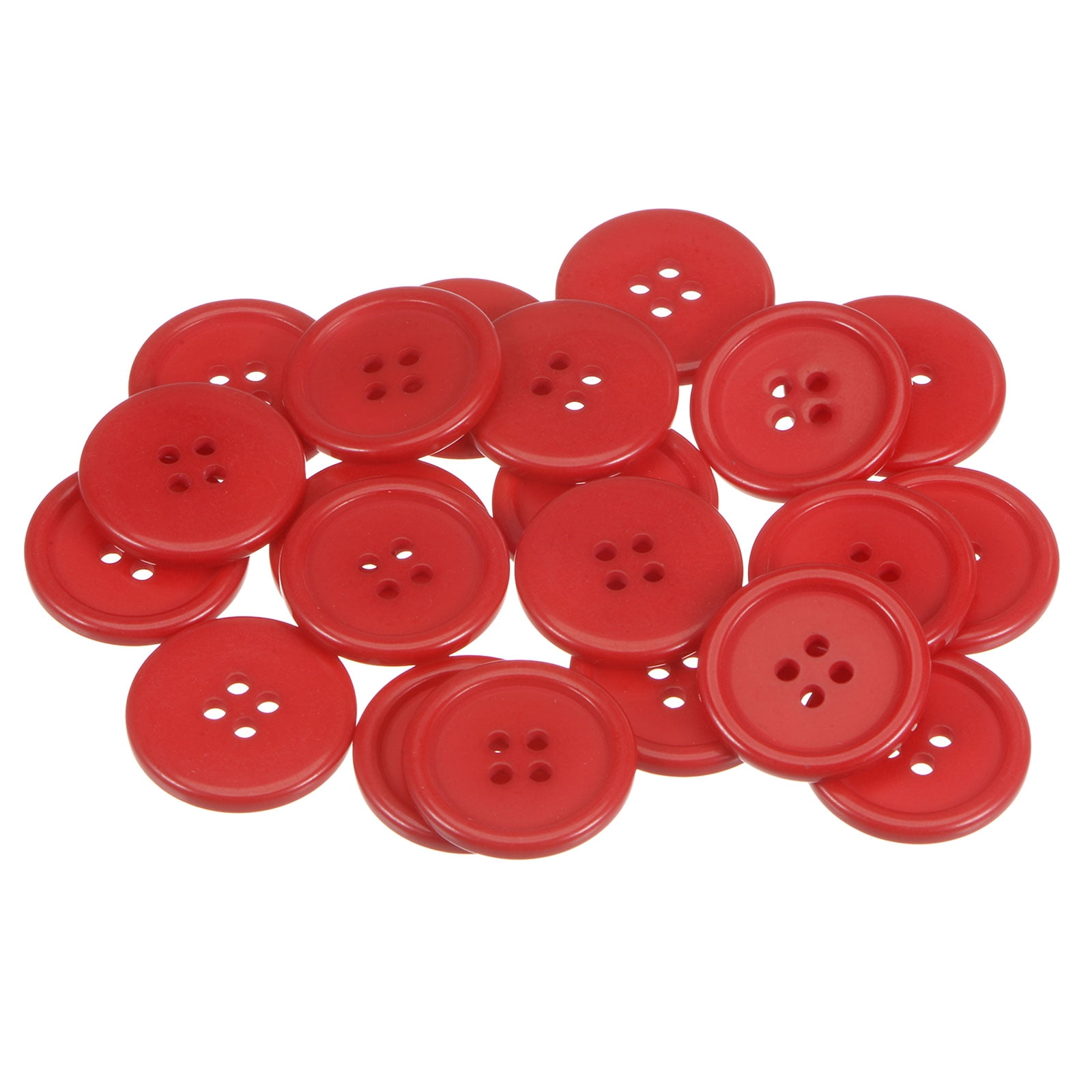 Uxcell 60Pcs 40L Sewing Buttons 0.98" Resin Round Flat 4-Hole Craft Buttons for Sewing Clothing ...