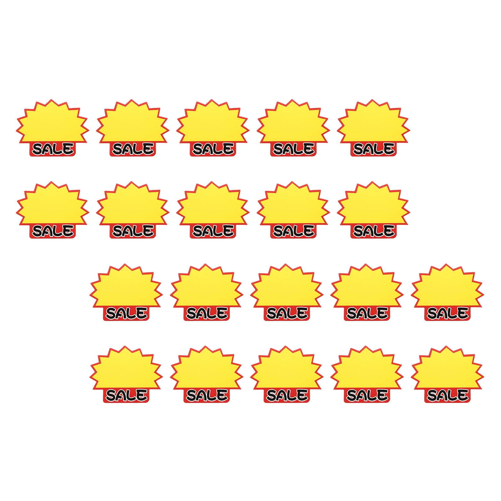 Uxcell 60pcs Retail Star Burst Signs 7.1"x5.5" for Store, Yellow(Style ...