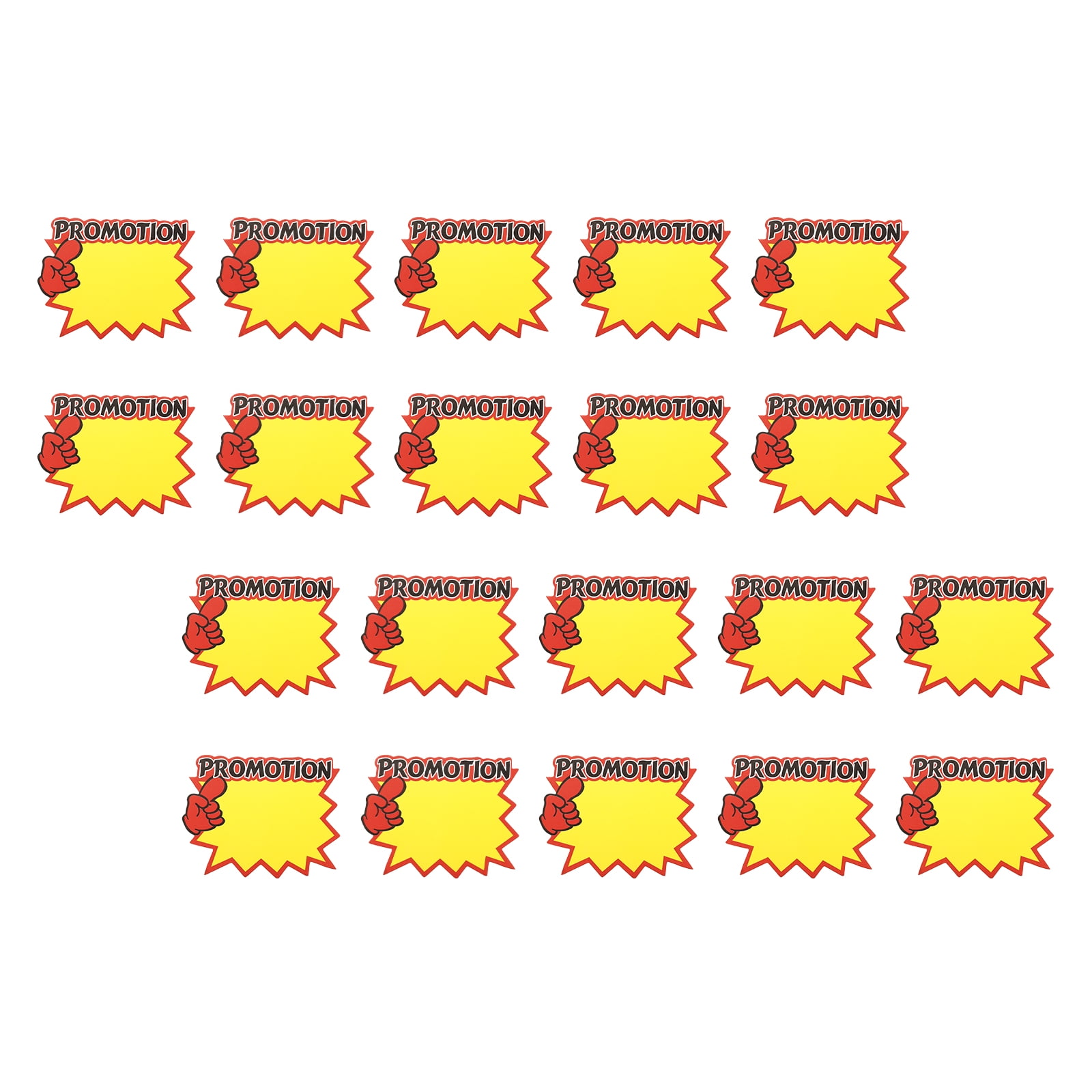 Uxcell 60pcs Retail Star Burst Signs 7.1"x5.5" for Store, Yellow(Style ...