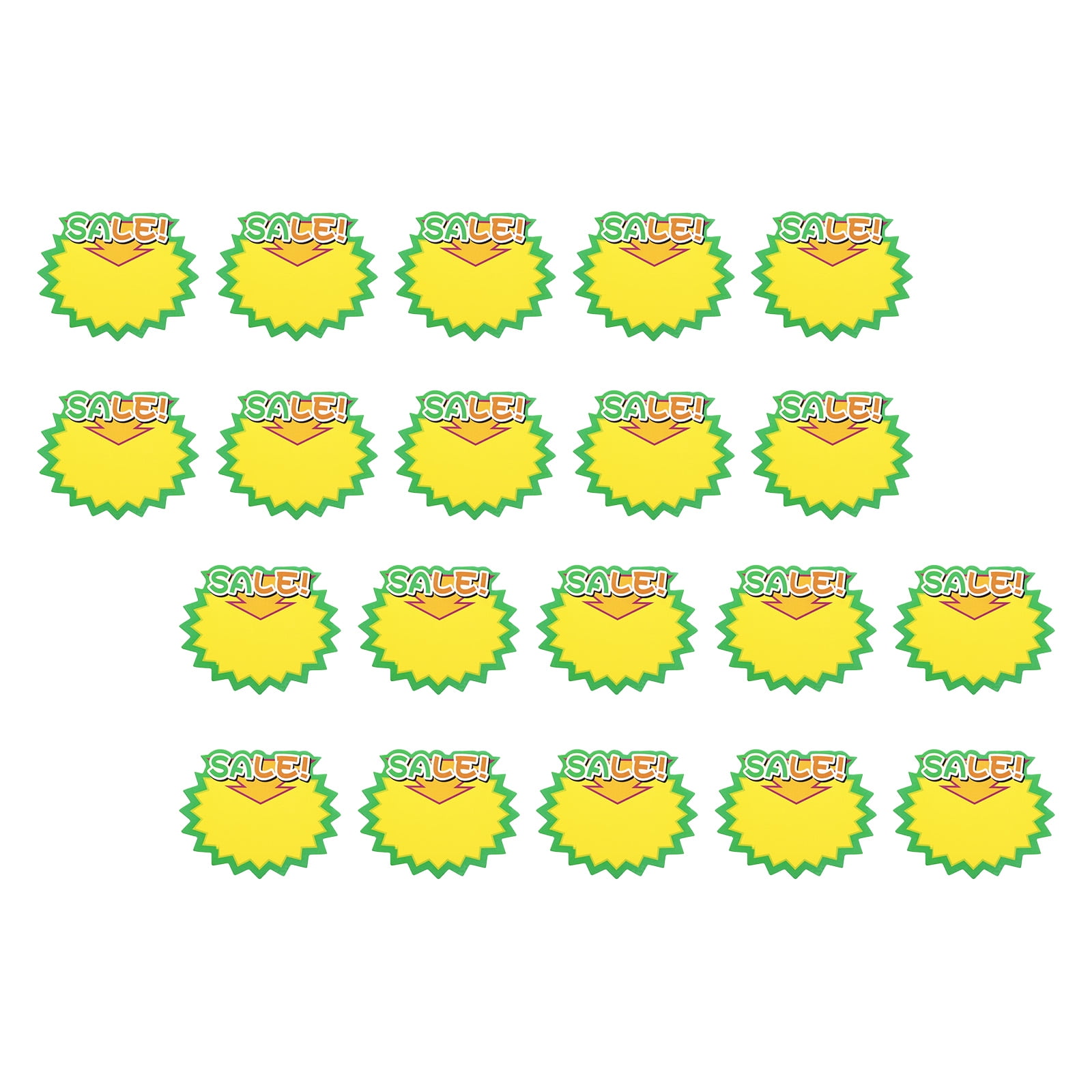 Uxcell 60pcs Retail Star Burst Signs 7.1"x5.5" for Store, Yellow(Style ...