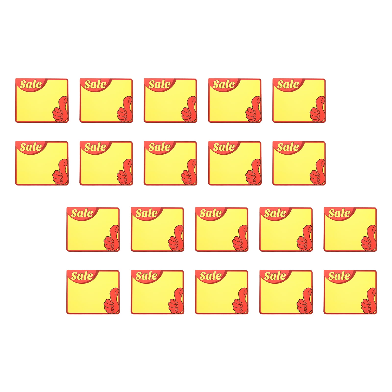 Uxcell 60pcs Retail Star Burst Signs 7.1"x5.5" for Store, Yellow(Style ...