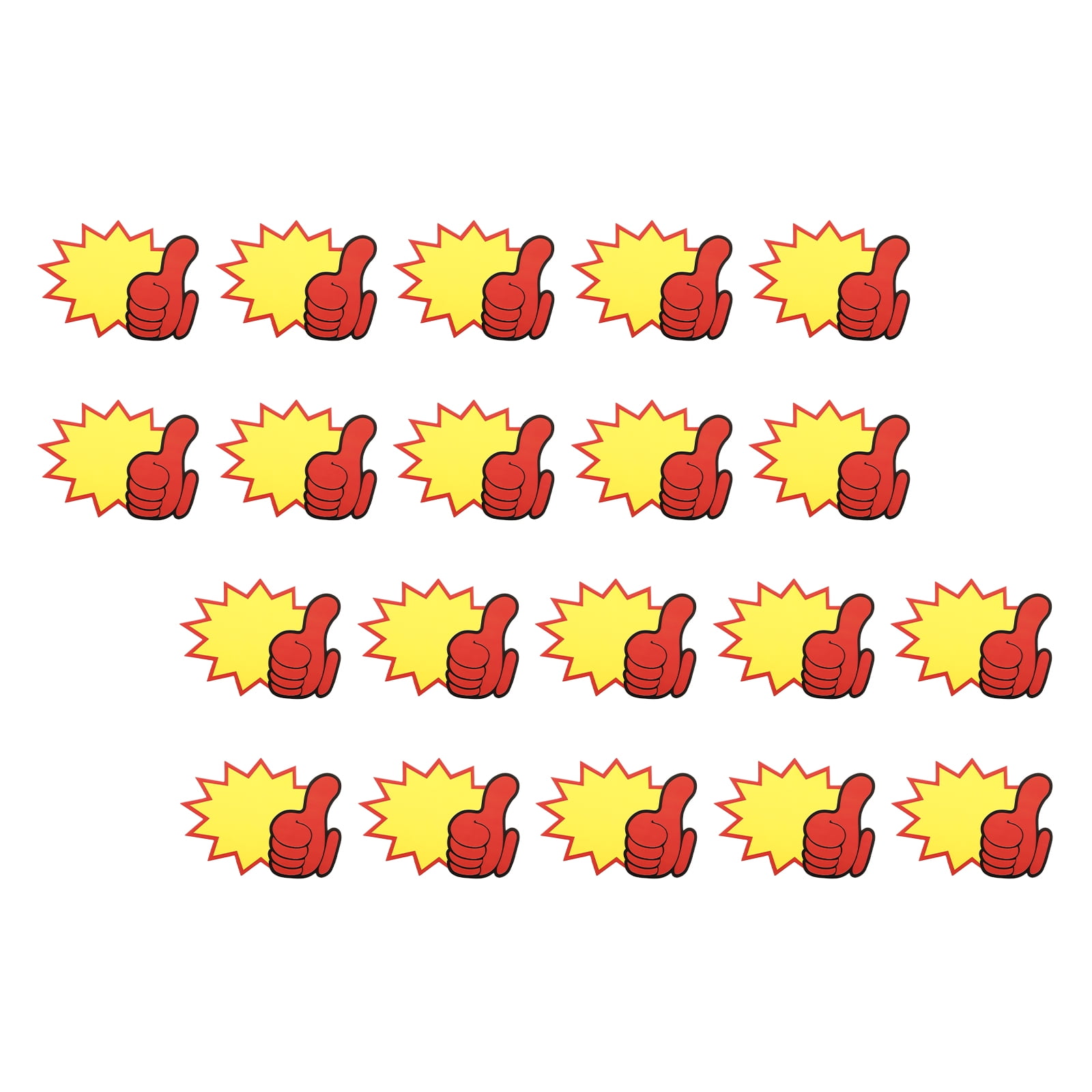 Uxcell 60pcs Retail Star Burst Signs 7.1"x5.5" for Store, Yellow(Style ...