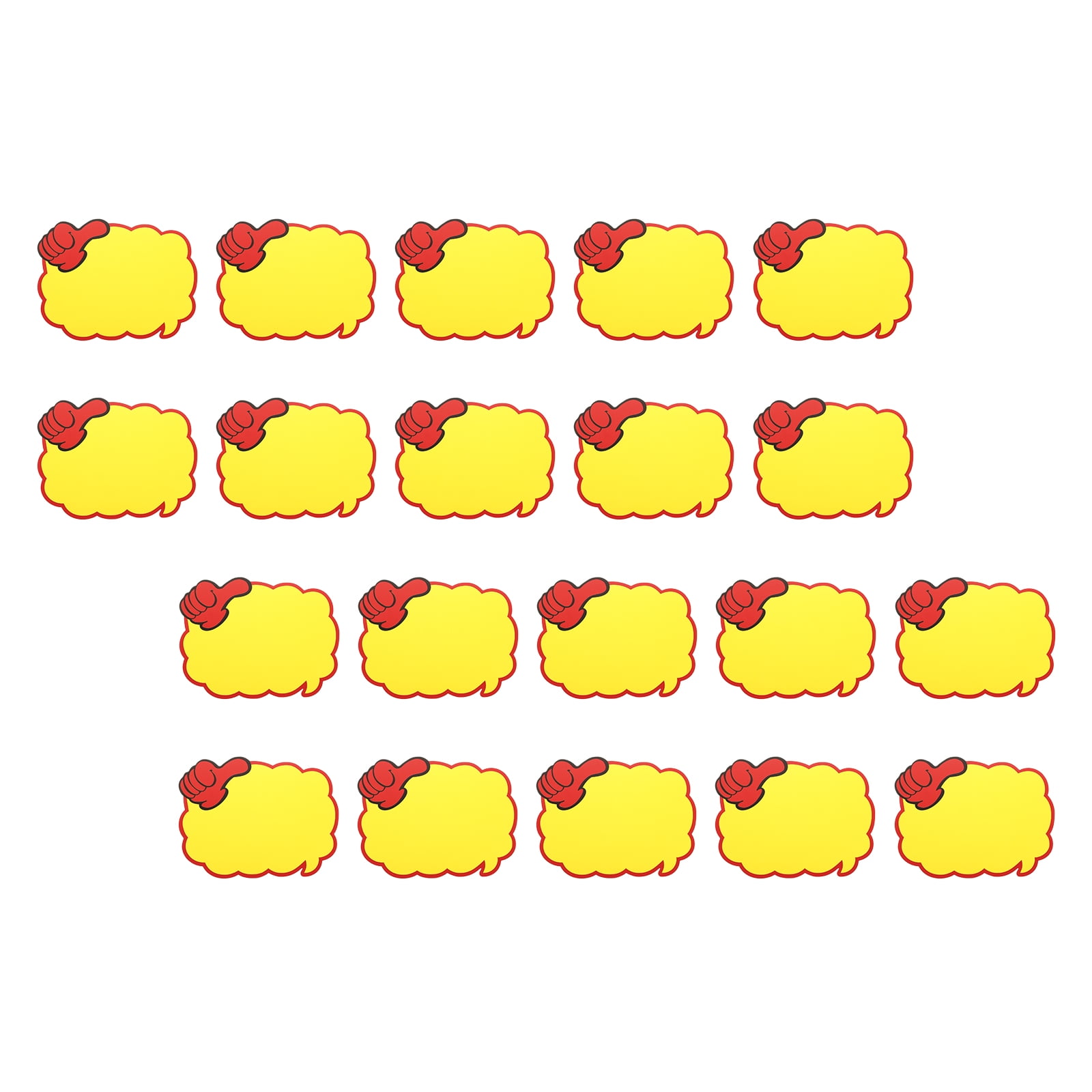 Uxcell 60pcs Retail Star Burst Signs 7.1"x5.5" for Store, Yellow(Style ...