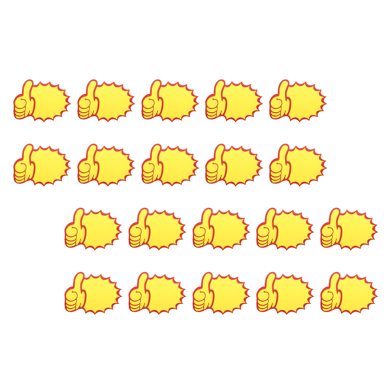Uxcell 60pcs Retail Star Burst Signs 7.1"x5.5" for Store, Yellow(Style ...