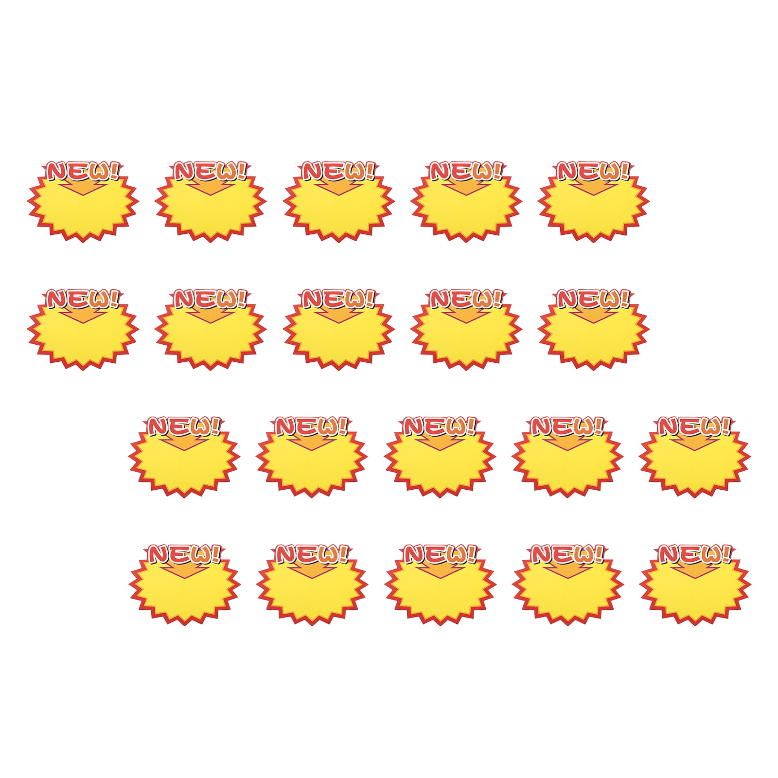 Uxcell 60pcs Retail Star Burst Signs 8.3"x5.9" for Store, Yellow(NEW ...