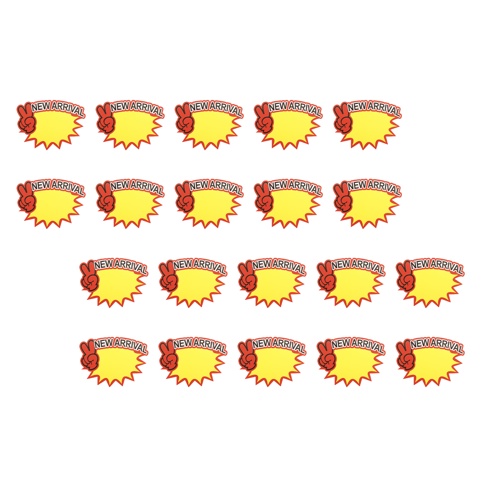 Uxcell 60pcs Retail Star Burst Signs 8.3"x5.9" for Store, Yellow(Style ...