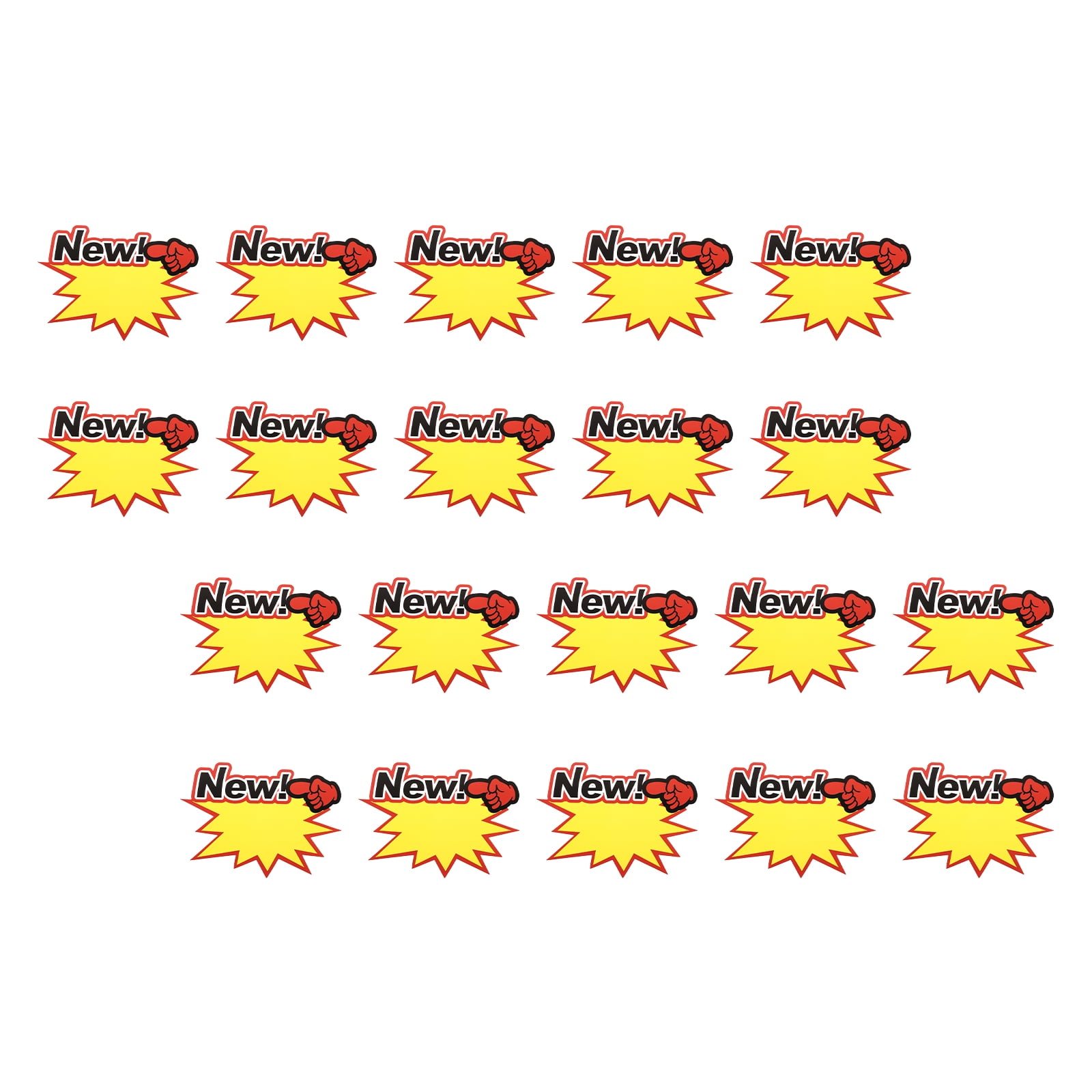 Uxcell 60pcs Retail Star Burst Signs 8.3"x5.9" for Supermarket, Yellow ...