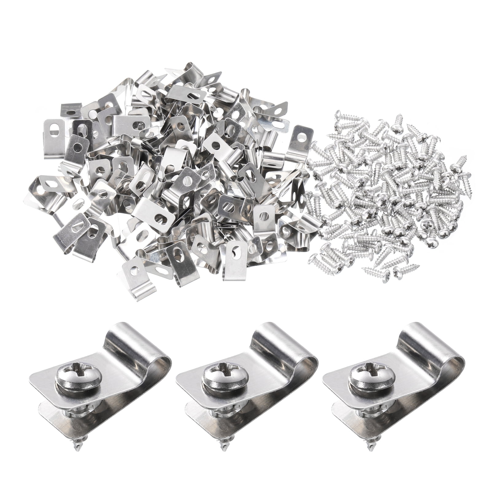 Uxcell 60pcs Wire Fence Clips 0.2" Stainless Steel Fence Wire Clamps ...
