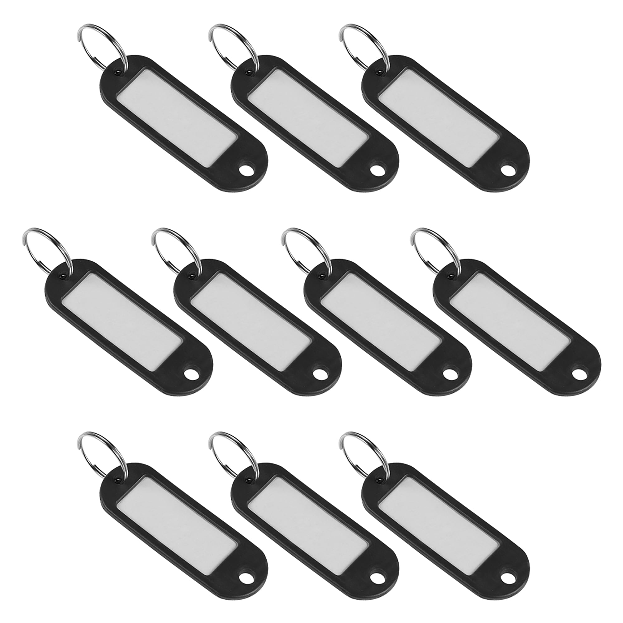 Uxcell 60x21mm Plastic Key Tags with Split Keyring Black 10 Count ...