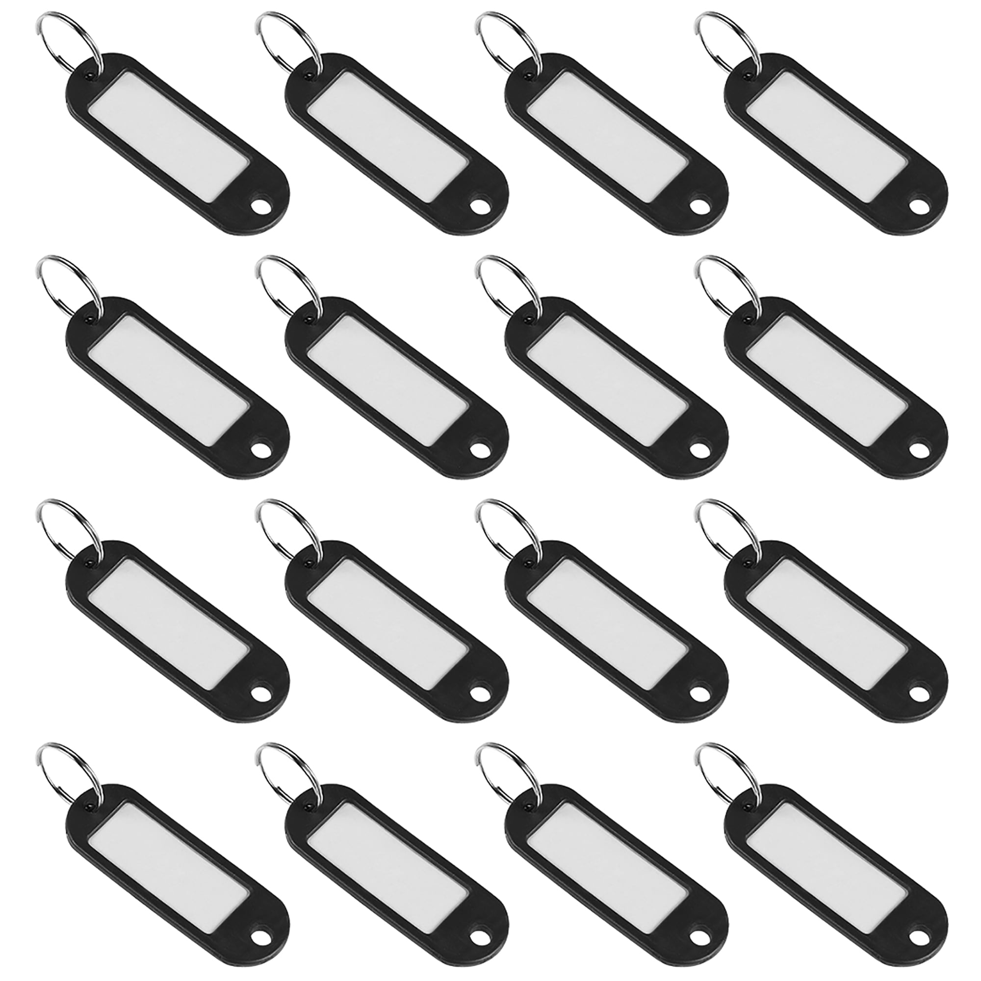 Uxcell 60x21mm Plastic Key Tags with Split Keyring Black 16 Count ...