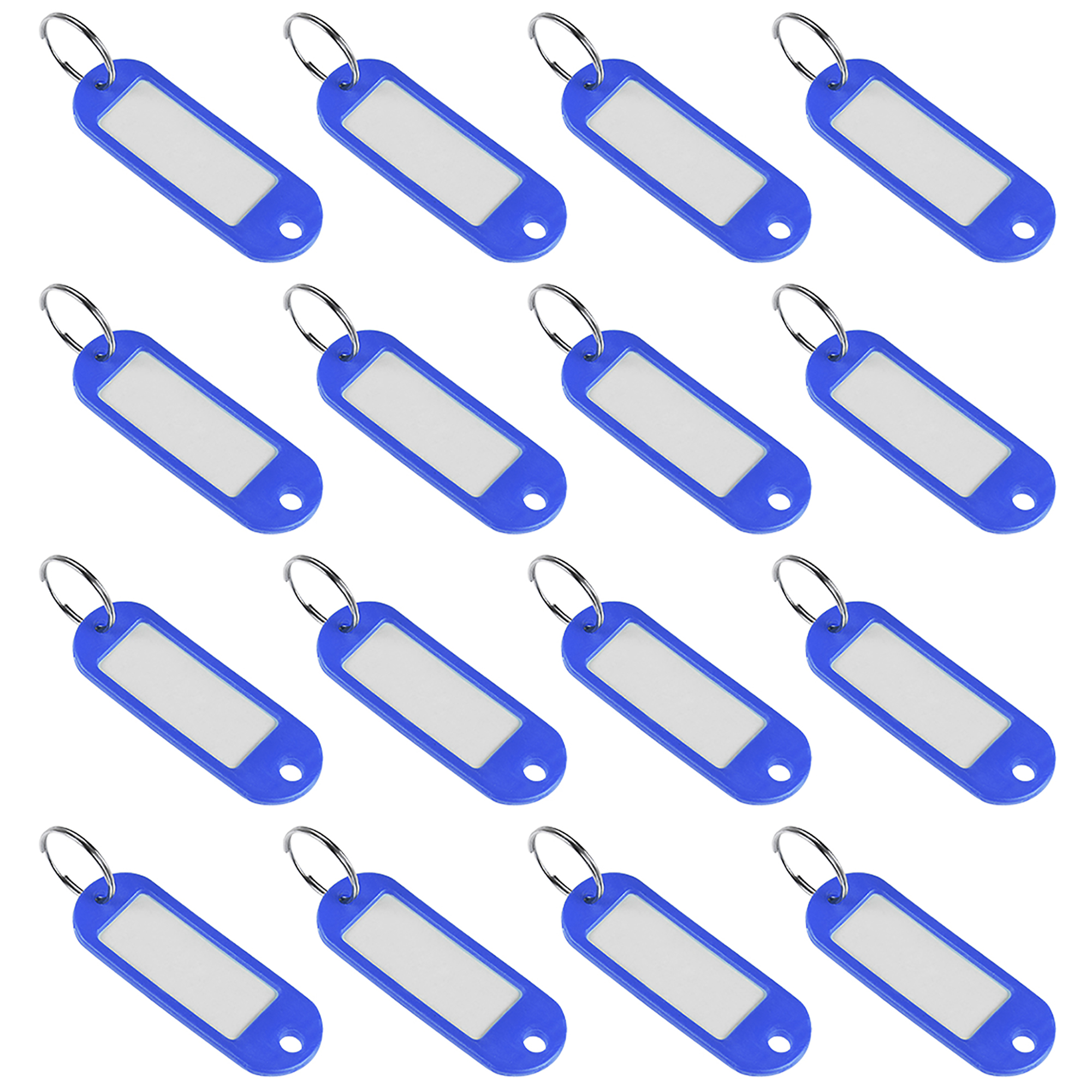 Uxcell 60x21mm Plastic Key Tags with Split Keyring Blue 16 Count ...