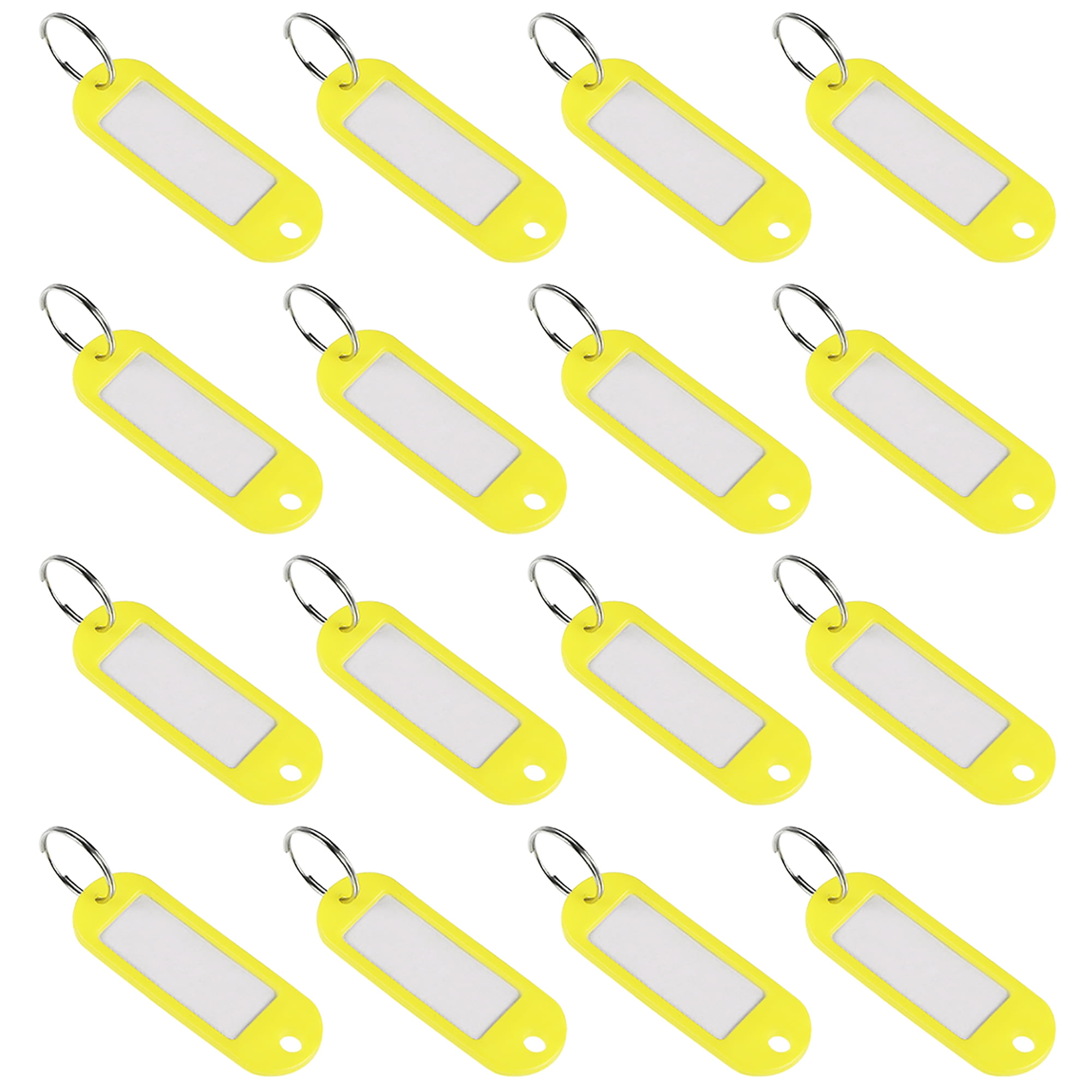 Uxcell 60x21mm Plastic Key Tags with Split Keyring Yellow 16 Count ...