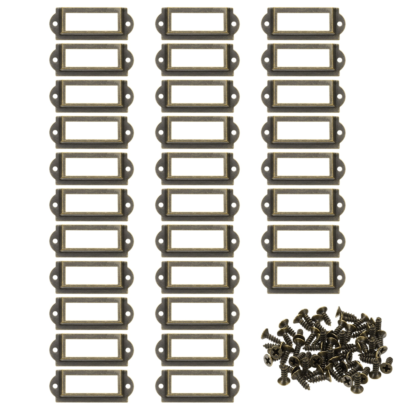 Uxcell 60x24mm Metal Label Holders, 30 PCS Label Frames with Screws ...