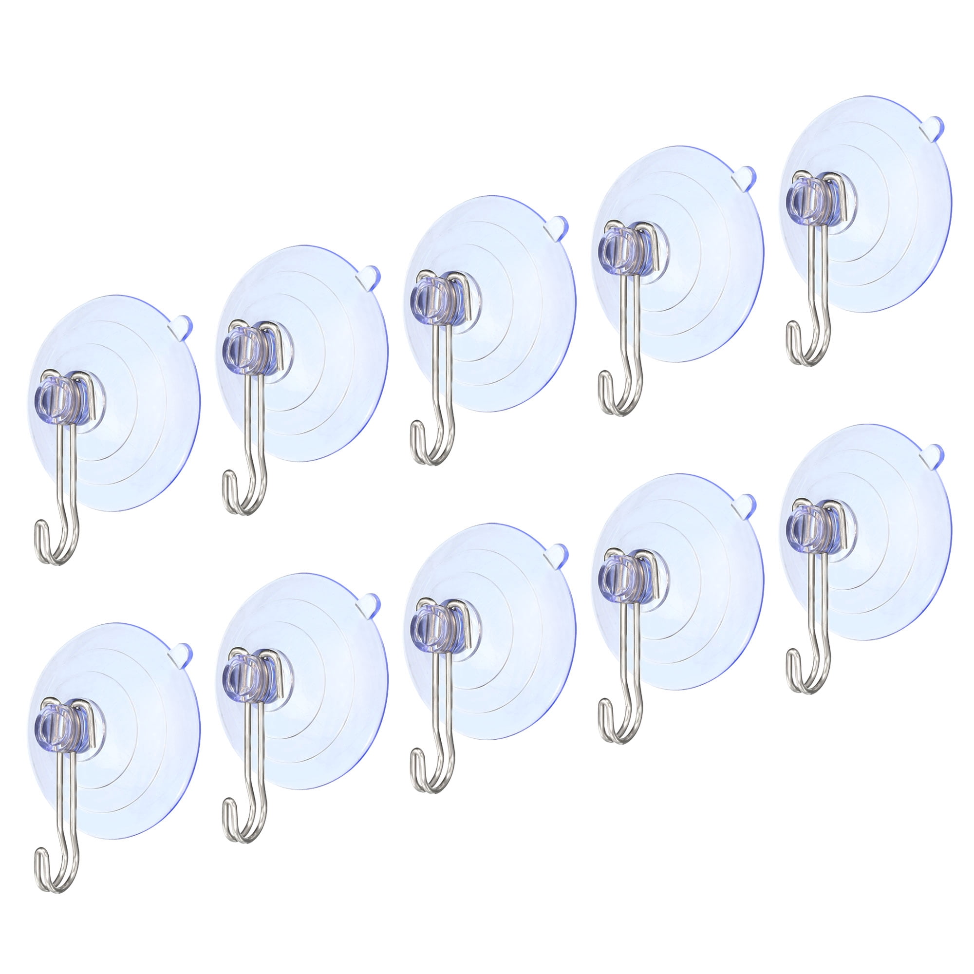 Uxcell 60x28mm Wall Hanger Suction Cup with Detachable Metal Hooks 20 ...