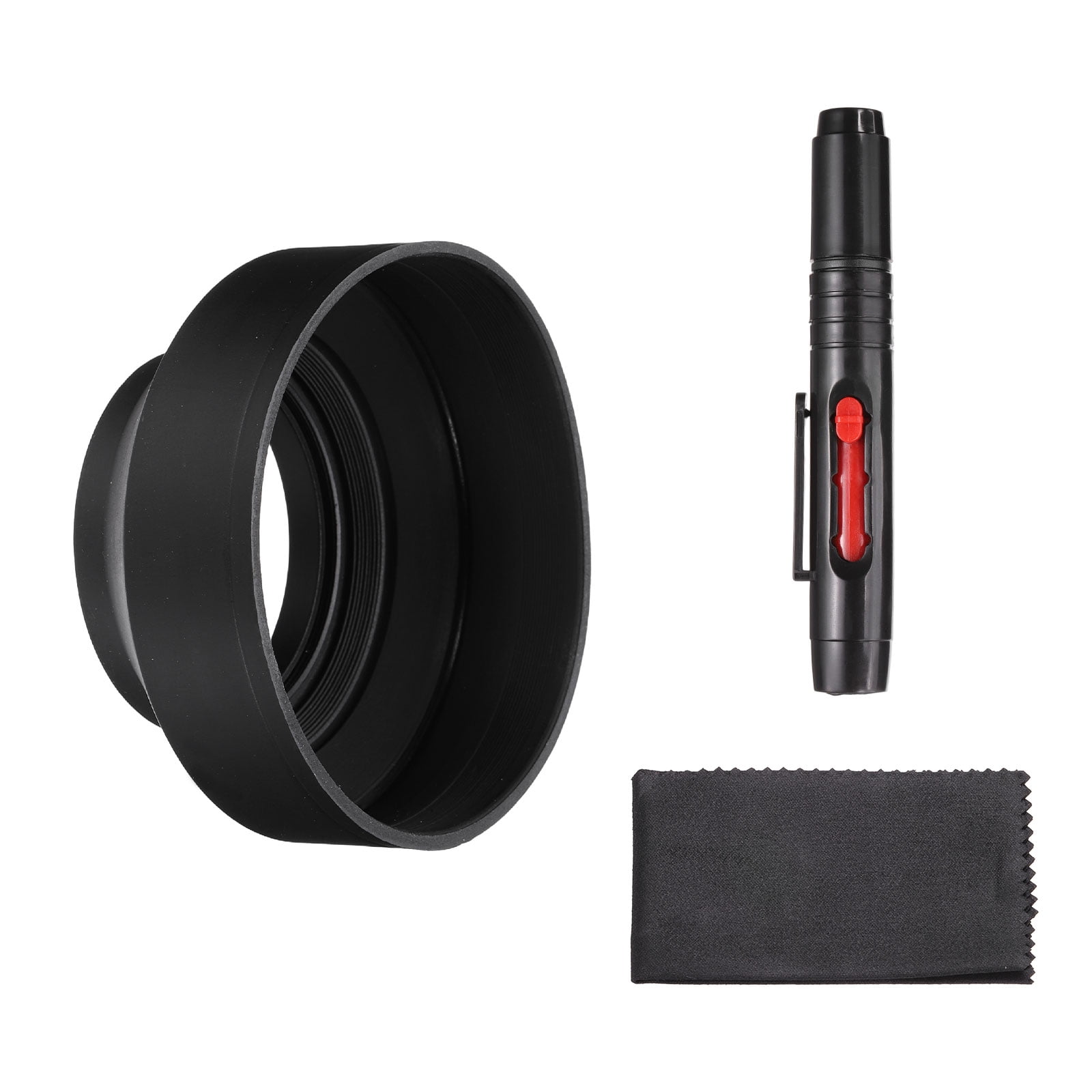 Uxcell 62mm Rubber Camera Lens Hood Sun Shade/Shield with Cleaning ...