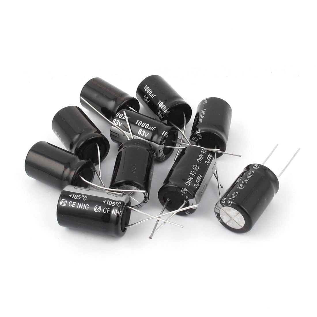 10Pcs 63V 1000uF 105C Radial Electrolytic Capacitor 16mm x 26mm ...