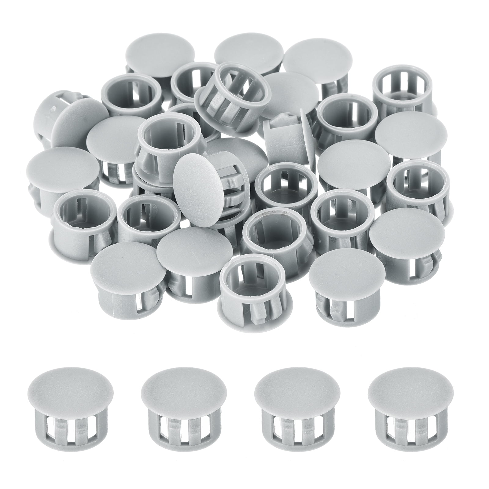 Uxcell 64PCS 14mm Light Gray Plastic Hole Plugs, Flush Type Panel Hole ...