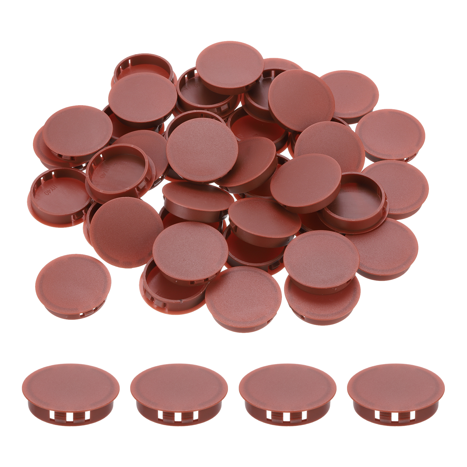 Uxcell 64PCS 32mm Red-brown Plastic Hole Plugs, Flush Type Panel Hole ...