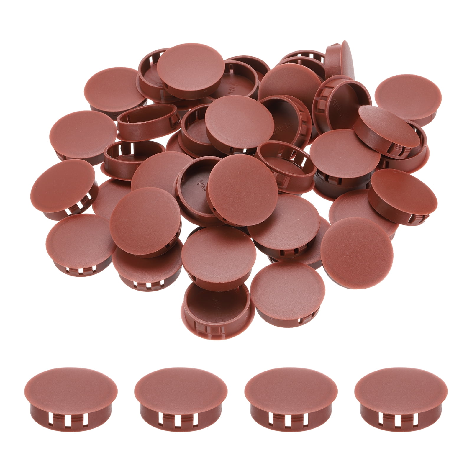 Uxcell 64PCS 40mm Red-brown Plastic Hole Plugs, Flush Type Panel Hole ...