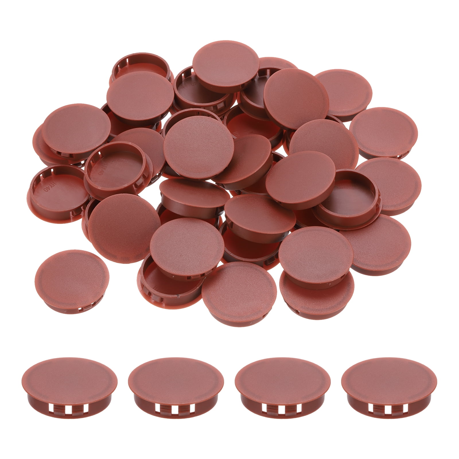 Uxcell 64PCS 42mm Red-brown Plastic Hole Plugs, Flush Type Panel Hole ...