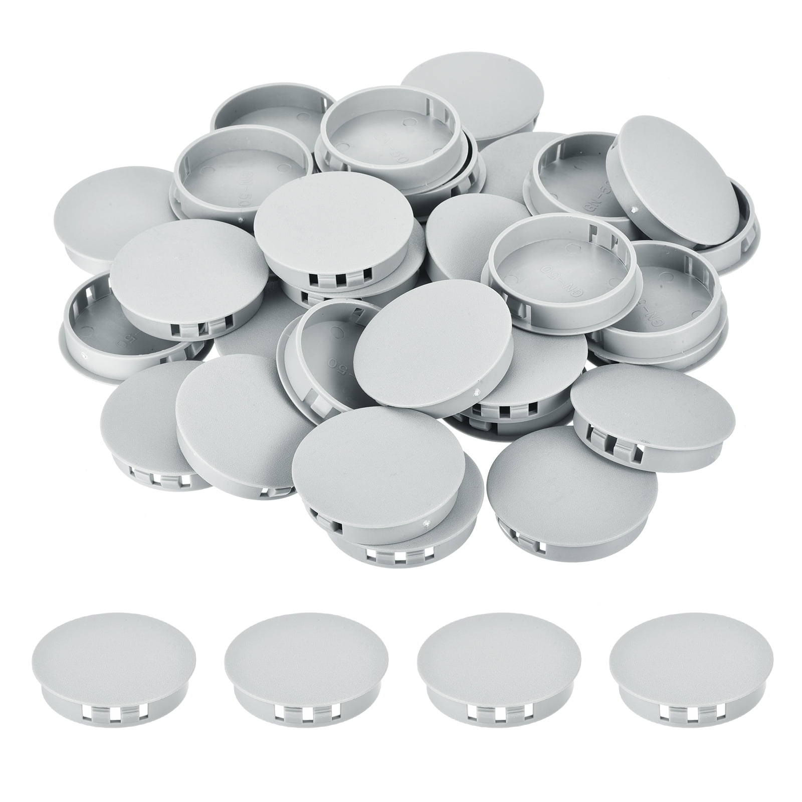 Uxcell 64PCS 50mm Light Gray Plastic Hole Plugs, Flush Type Panel Hole ...